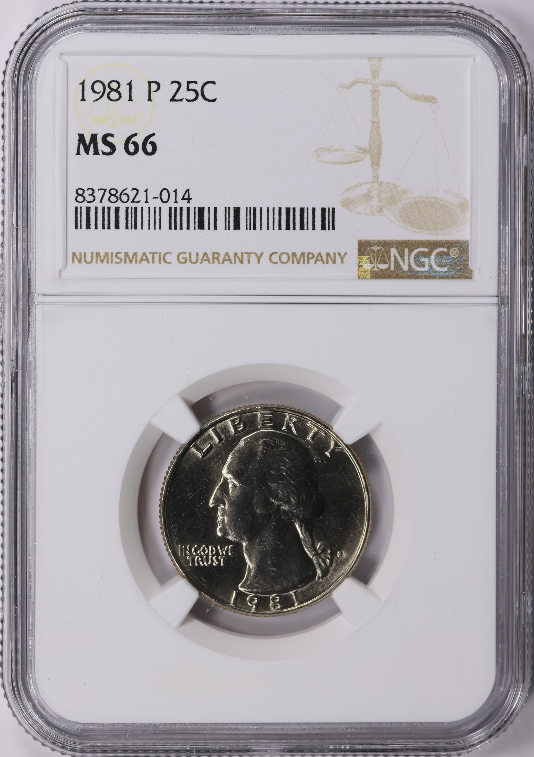 1981-P Washington Quarter NGC MS-66 (Item 1795167) | GreatCollections ...