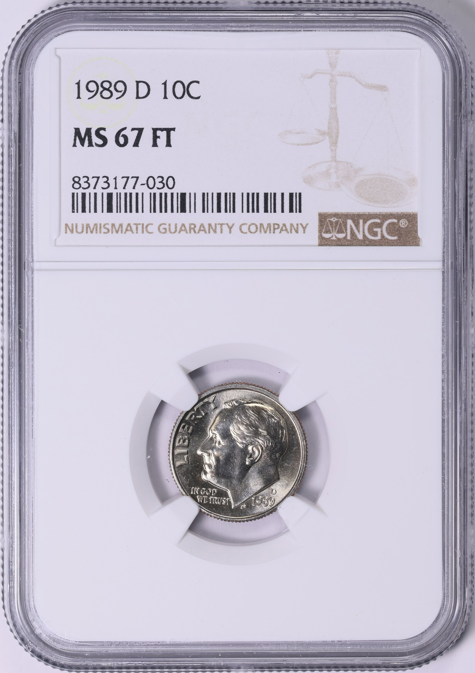 1989-D Roosevelt Dime NGC MS-67 FT (Item 1795184) | GreatCollections ...