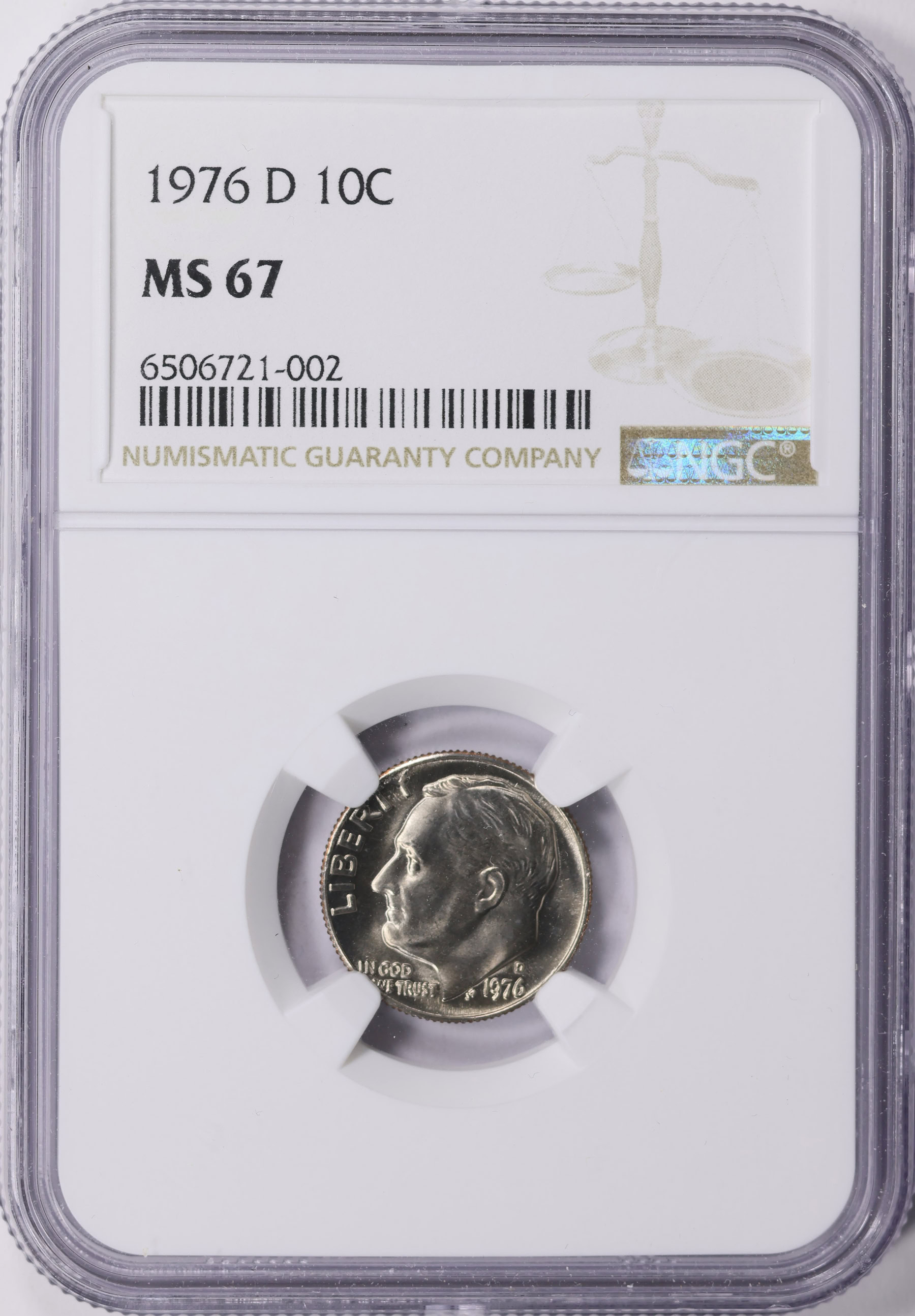 1976-D Roosevelt Dime NGC MS-67 (Item 1795221) | GreatCollections Coin ...