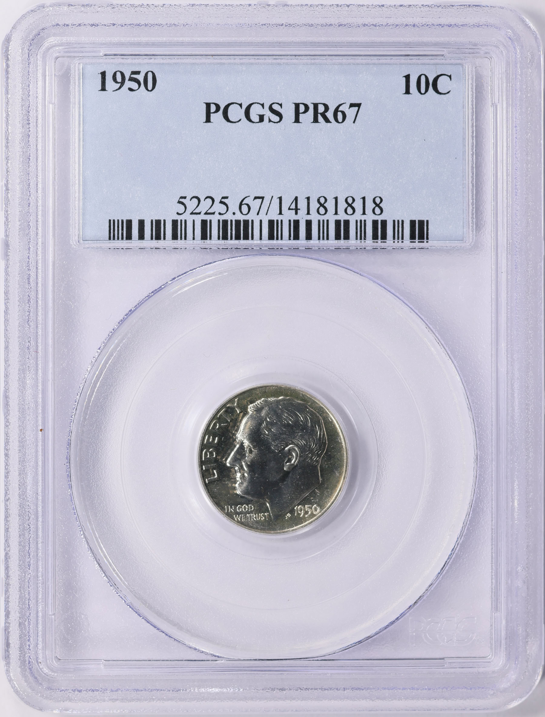 1950 Roosevelt Dime PCGS Proof-67 (Item 1795223) | GreatCollections ...