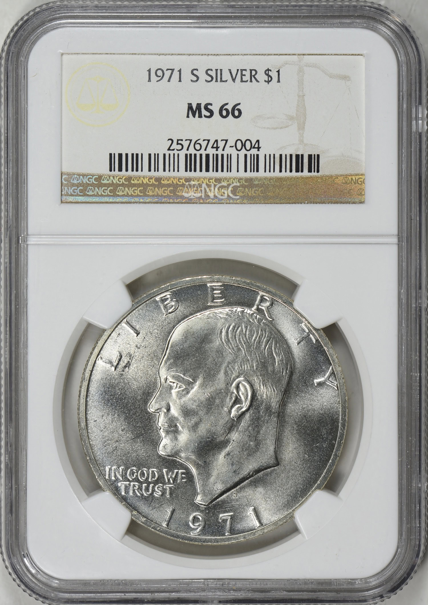 1971-S Eisenhower Dollar Silver NGC MS-66 (Item 1795347) | GreatCollections Coin Auctions