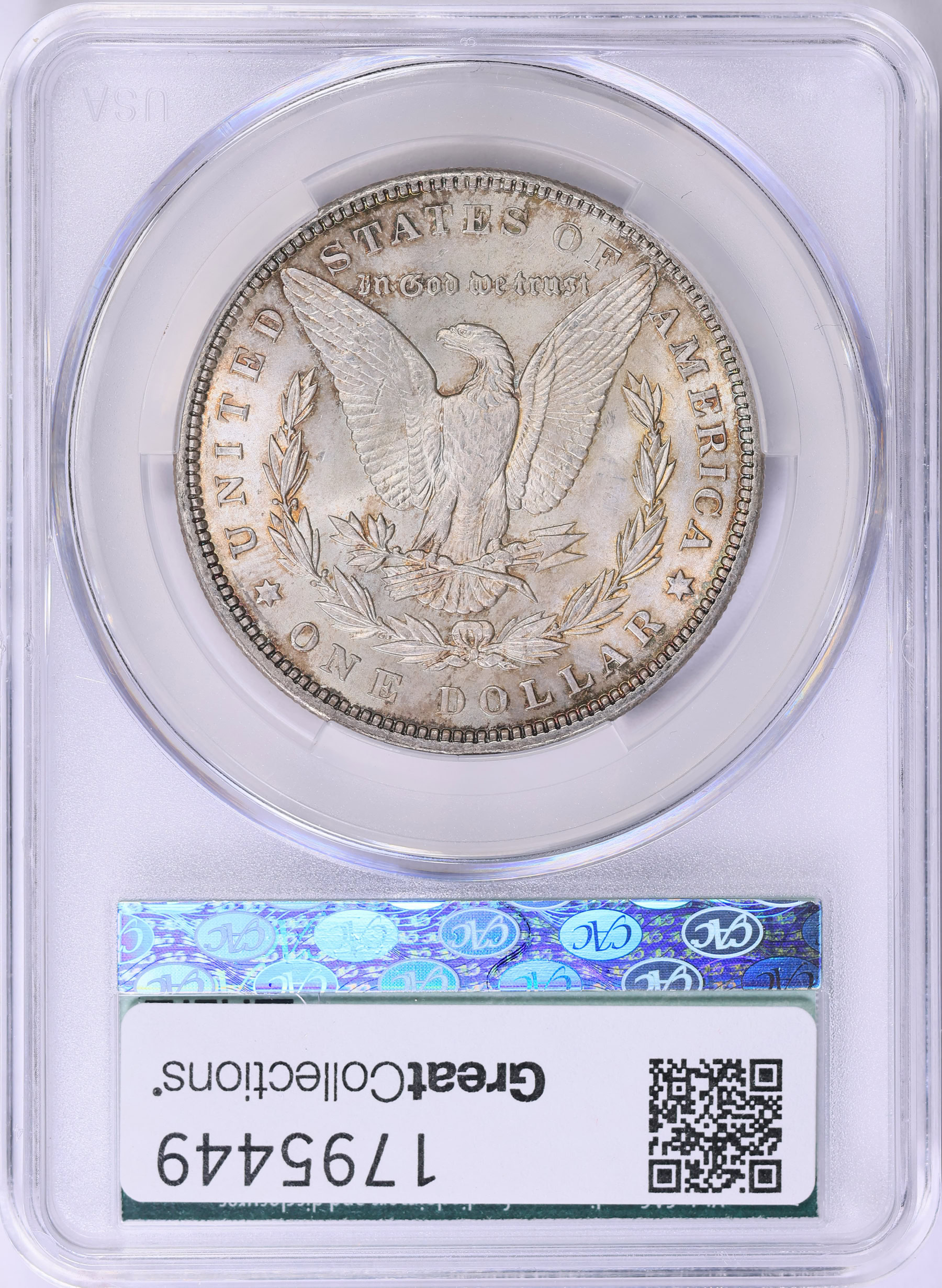 1900 Morgan Silver Dollar CACG MS-62 (Toned) (Item 1795449) | GreatCollections Coin Auctions