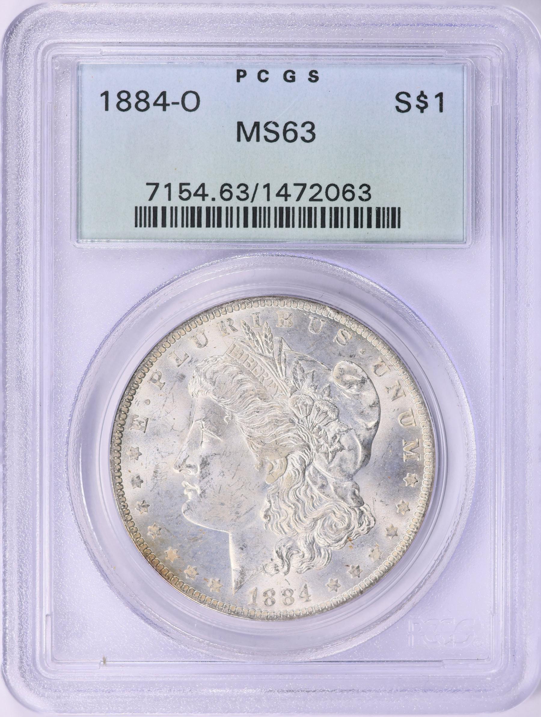 1884-O Morgan Silver Dollar PCGS MS-63 OGH (Item 1795556) | GreatCollections Coin Auctions