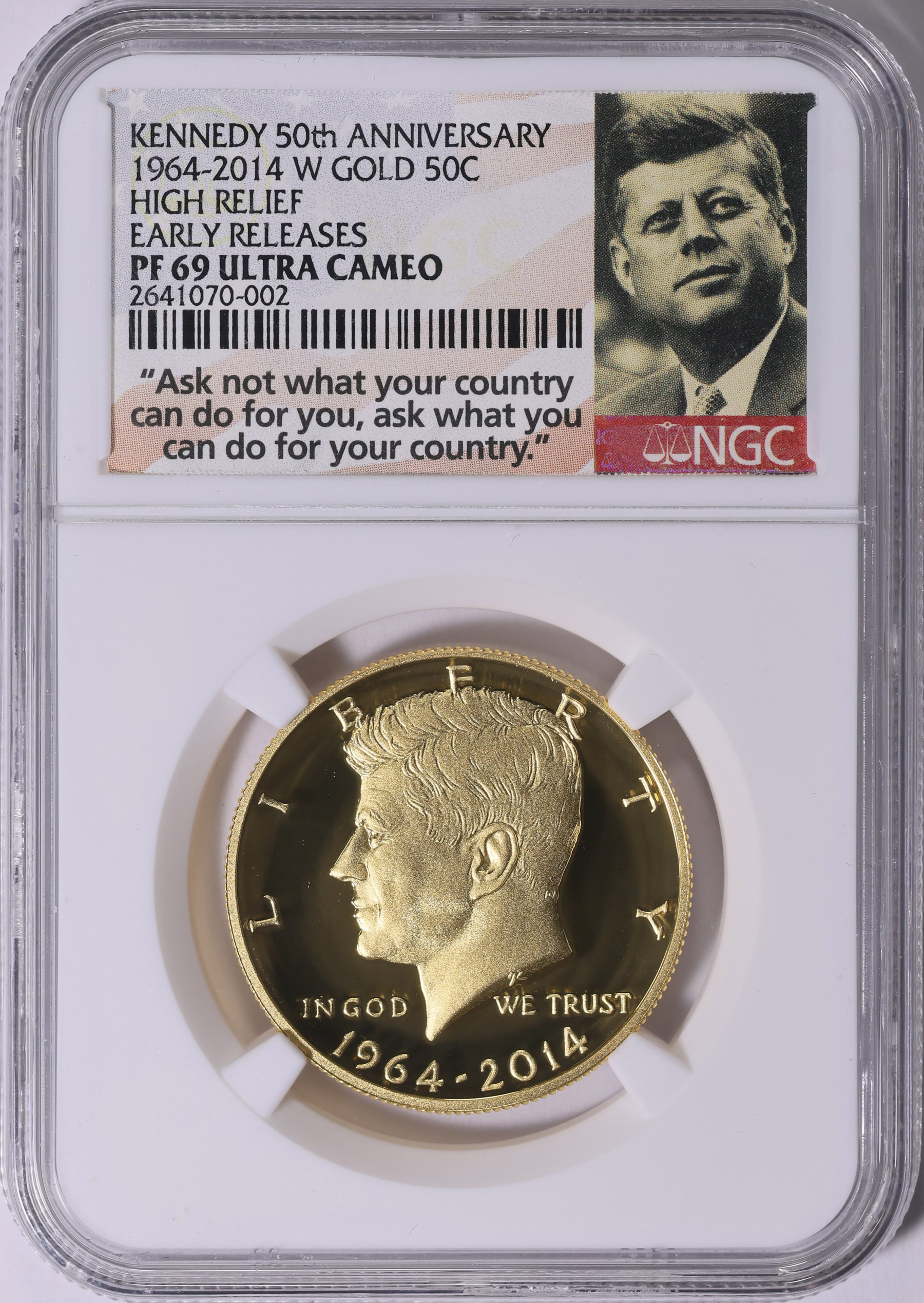 2014-W John F. Kennedy Gold Half Dollar 50th Anniversary Early Releases ...