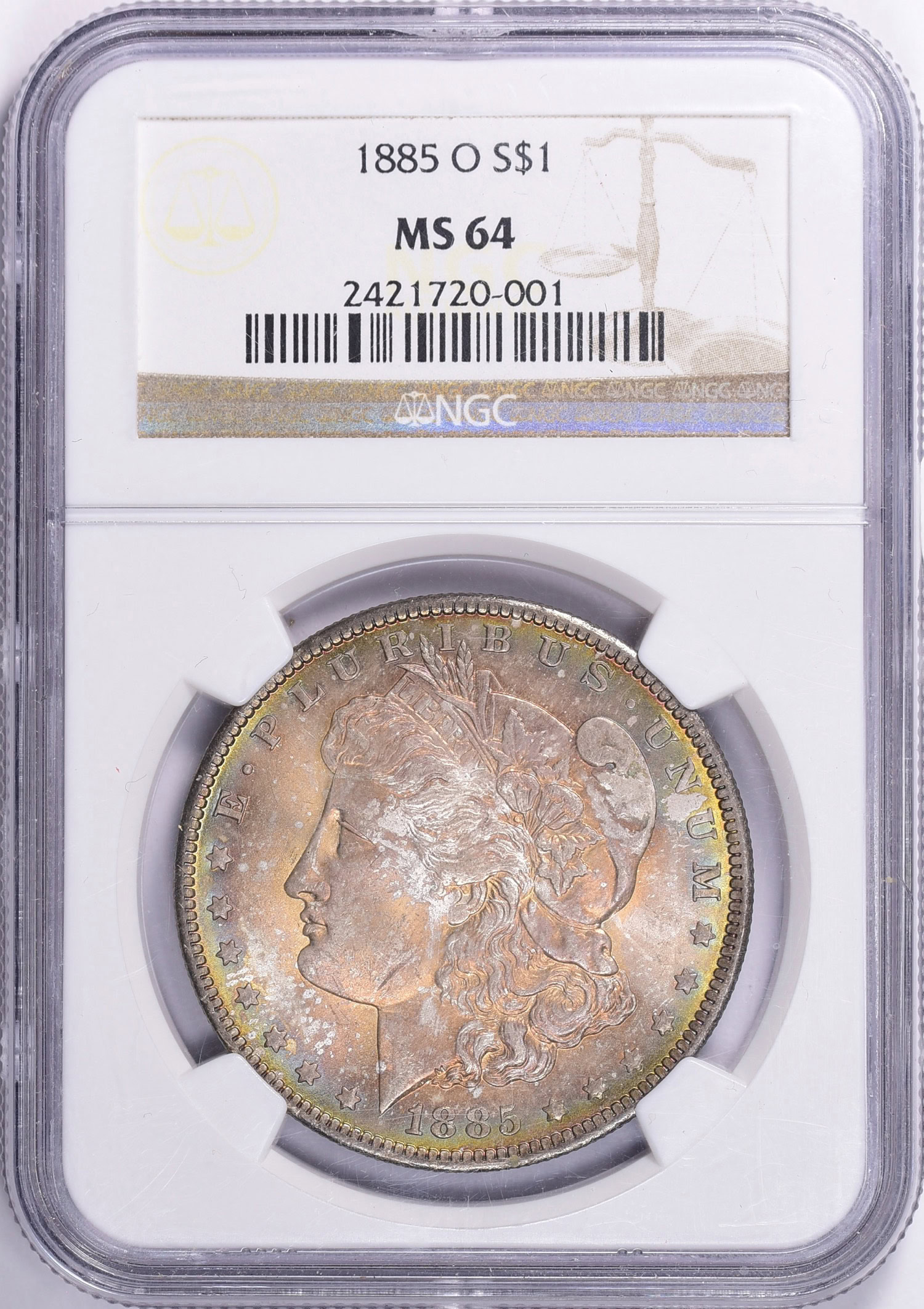 1885-O Morgan Silver Dollar NGC MS-64 (Toned) (Item 1795699) | GreatCollections Coin Auctions