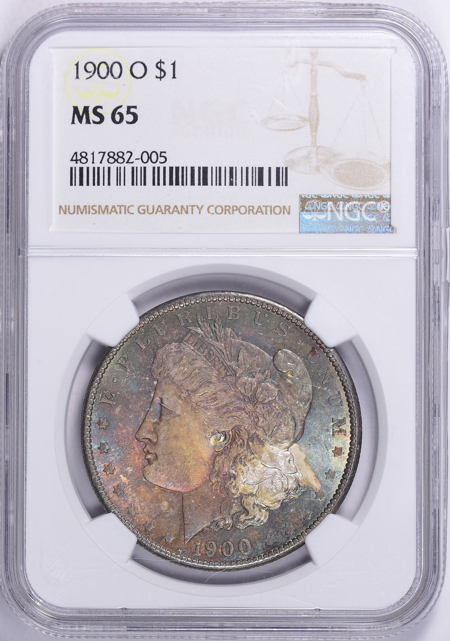 1900-O Morgan Silver Dollar NGC MS-65 (Toned) (Item 1795704) | GreatCollections Coin Auctions