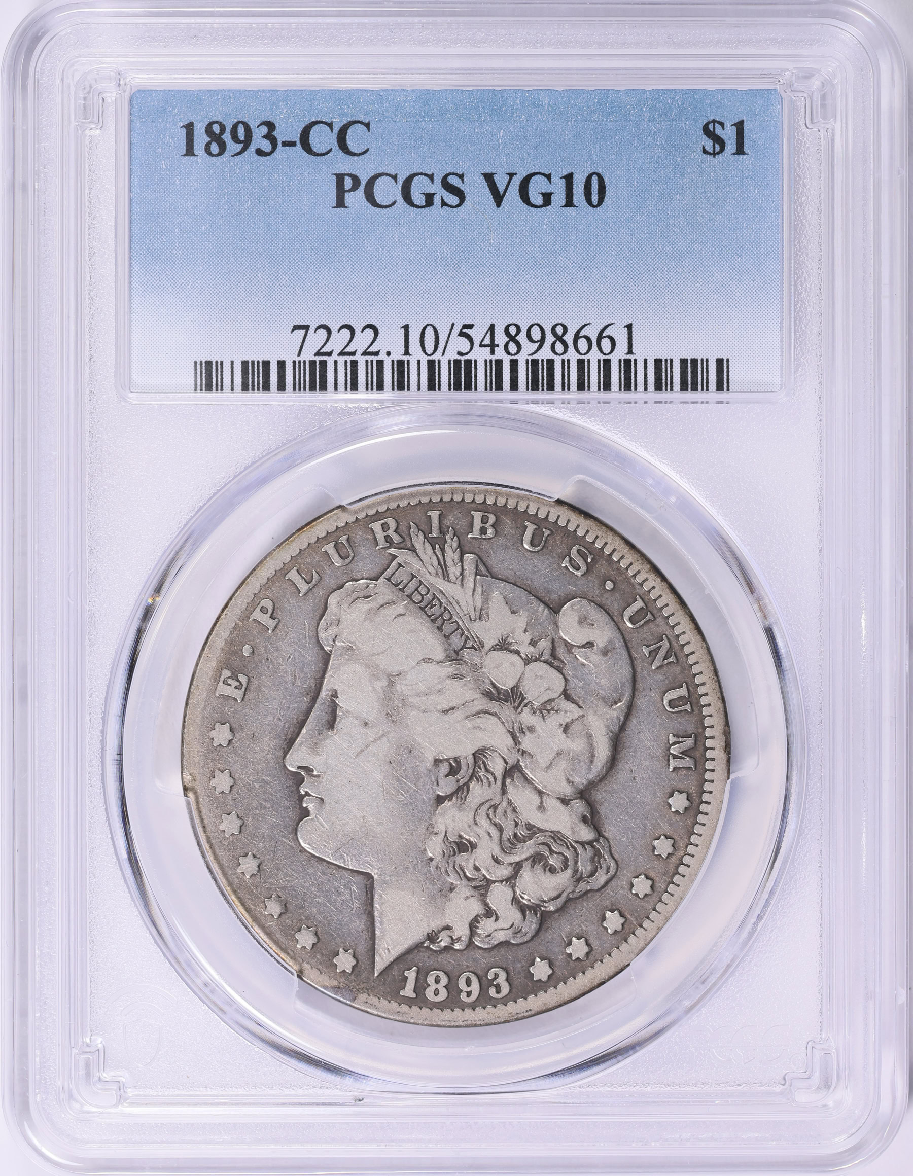 1893-CC Morgan Silver Dollar PCGS VG-10 (Item 1795774) | GreatCollections Coin Auctions