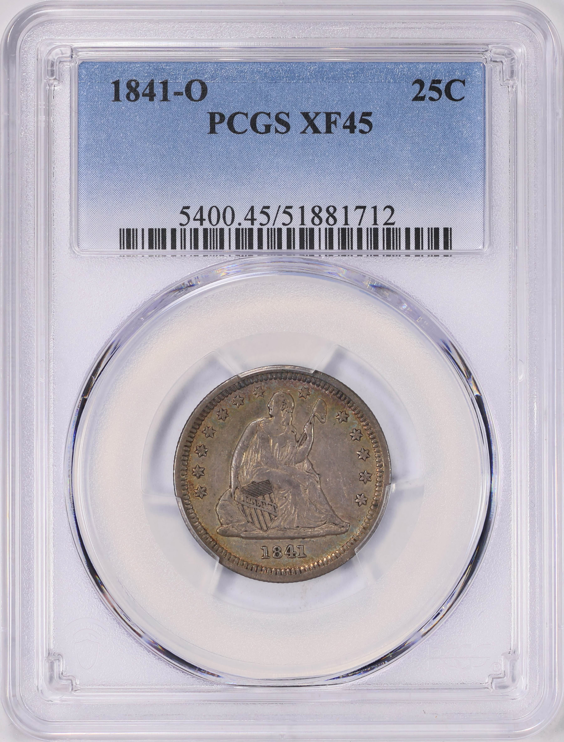 1841-O Seated Liberty Quarter PCGS XF-45 (Item 1796006) | GreatCollections Coin Auctions
