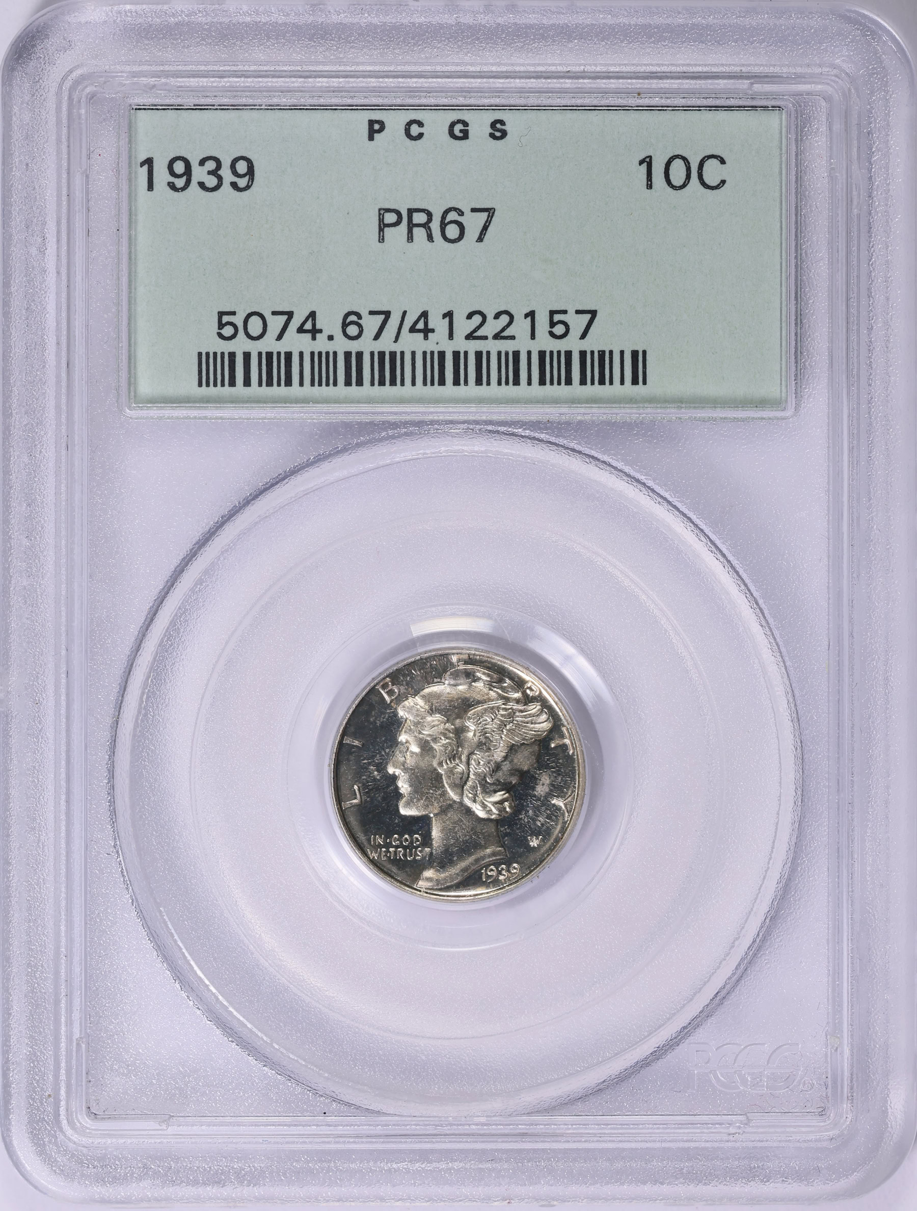 1939 Mercury Dime PCGS Proof-67 OGH (Item 1796022) | GreatCollections Coin Auctions