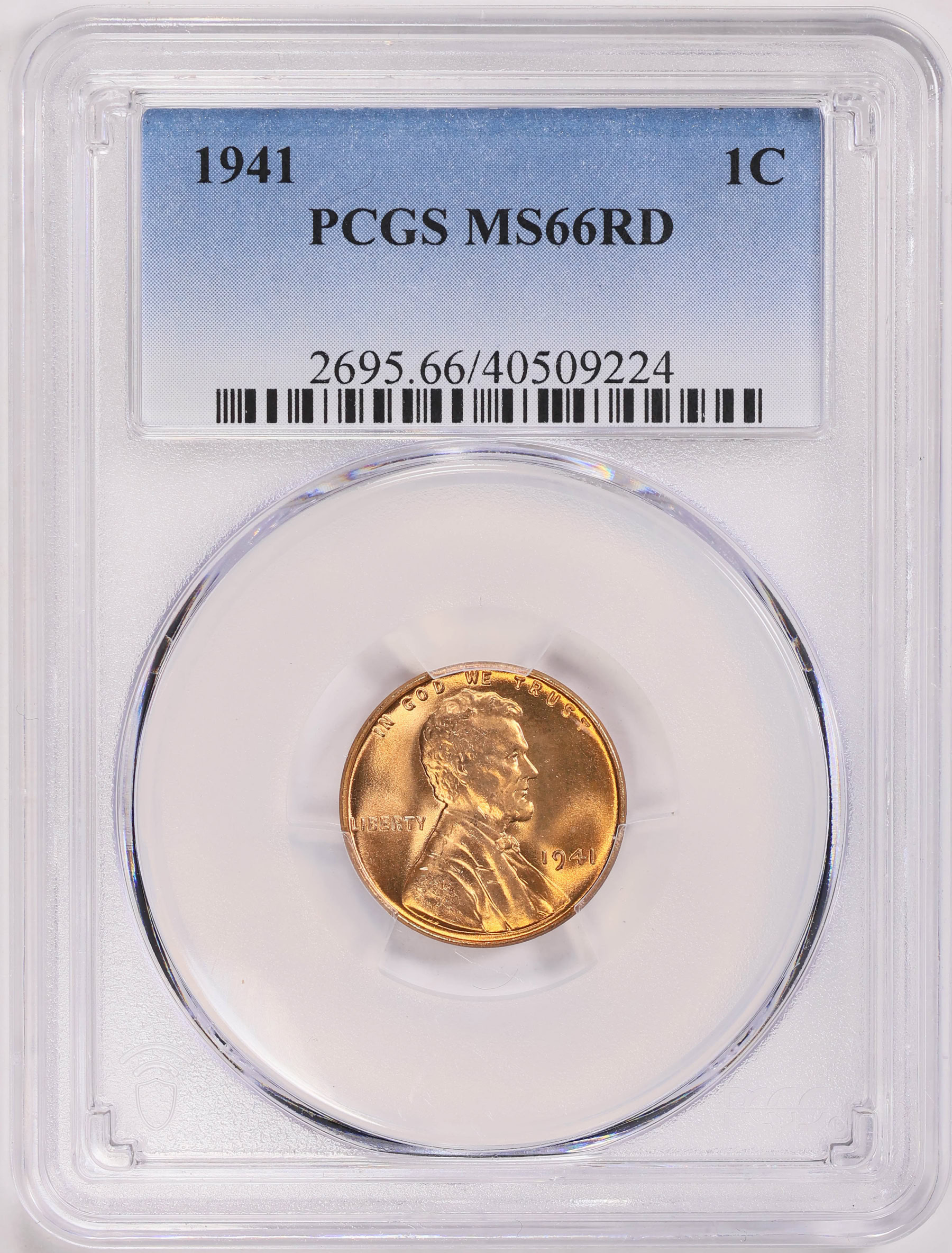 1941 Lincoln Cent PCGS MS-66 RD (Item 1796029) | GreatCollections Coin Auctions