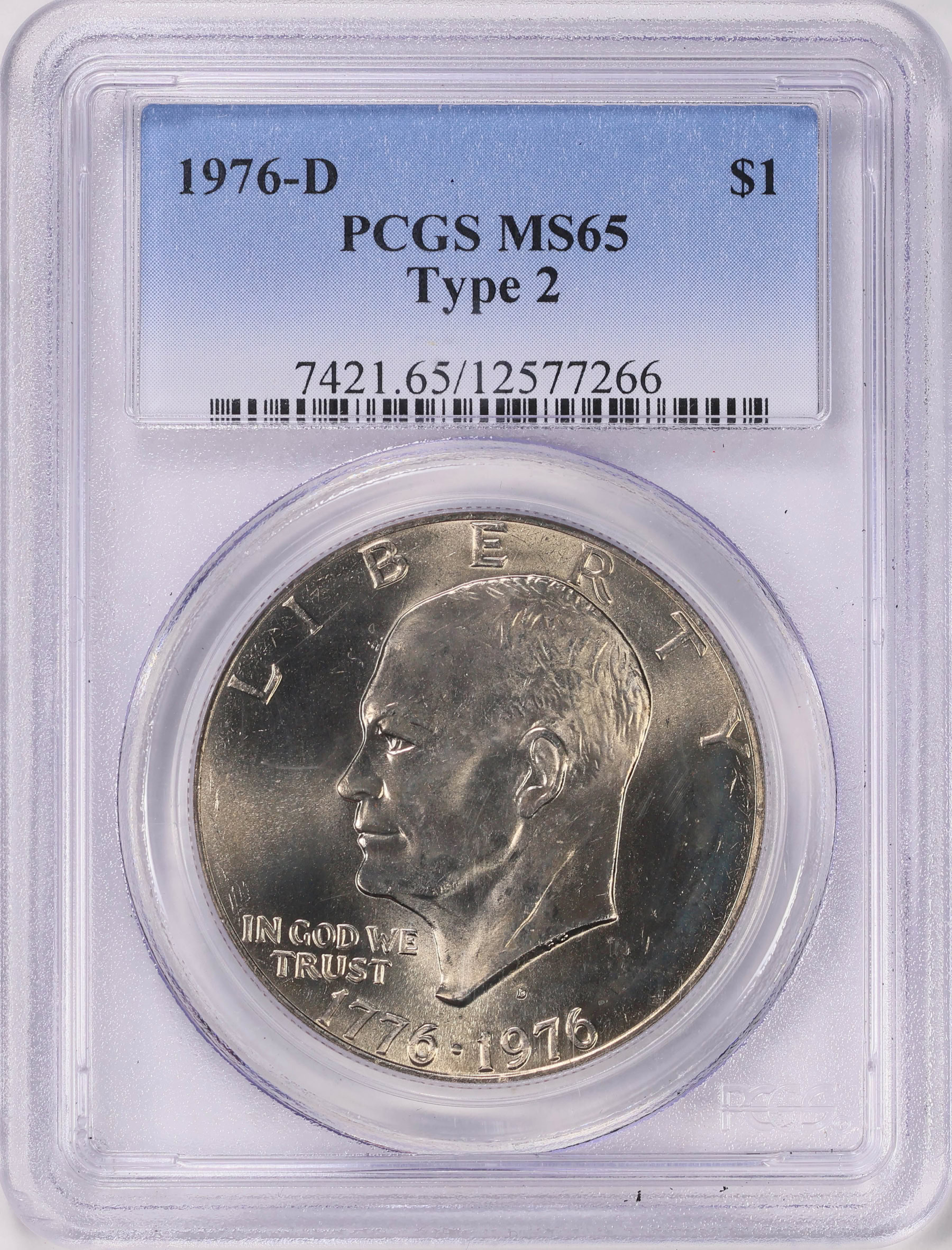 1976-D Eisenhower Dollar Type 2 PCGS MS-65 (Item 1796071) | GreatCollections Coin Auctions