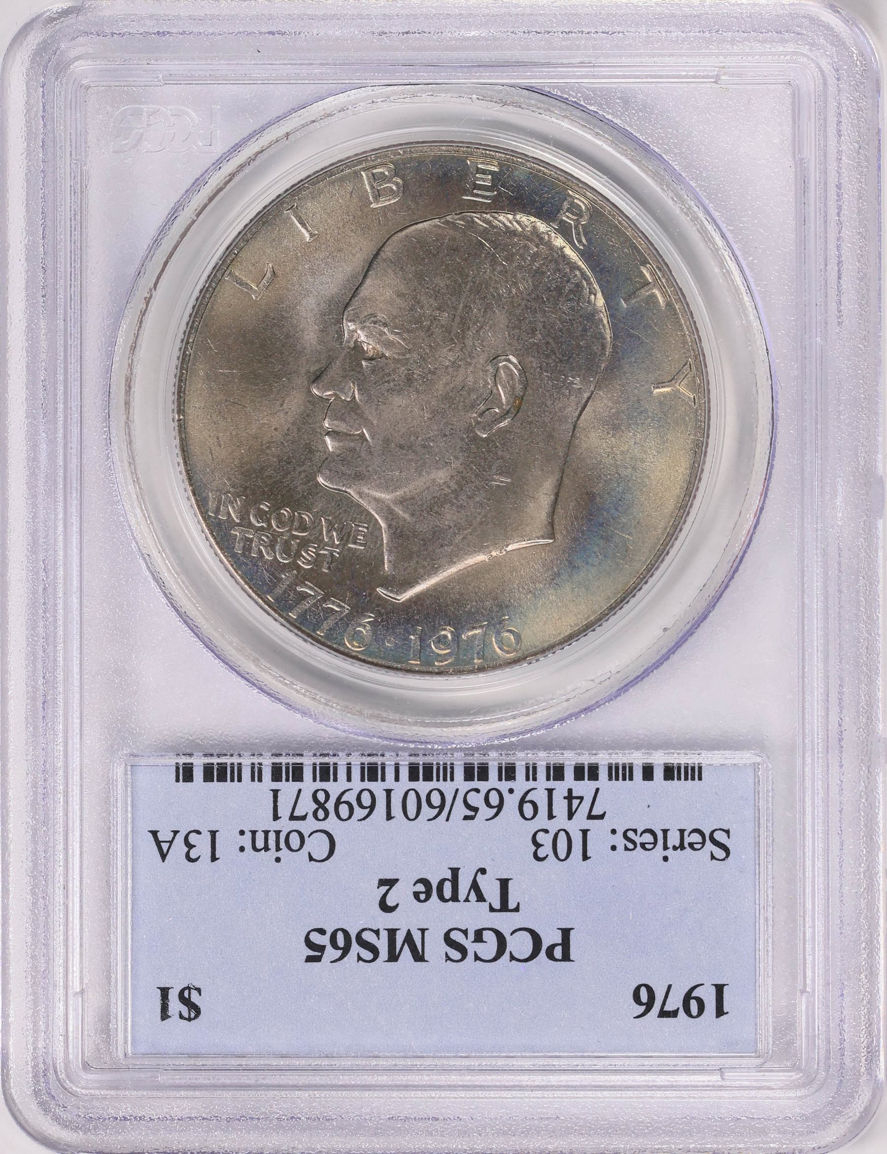 1976 Eisenhower Dollar Type 2 PCGS MS-65 (Toned) (Item 1796085) | GreatCollections Coin Auctions