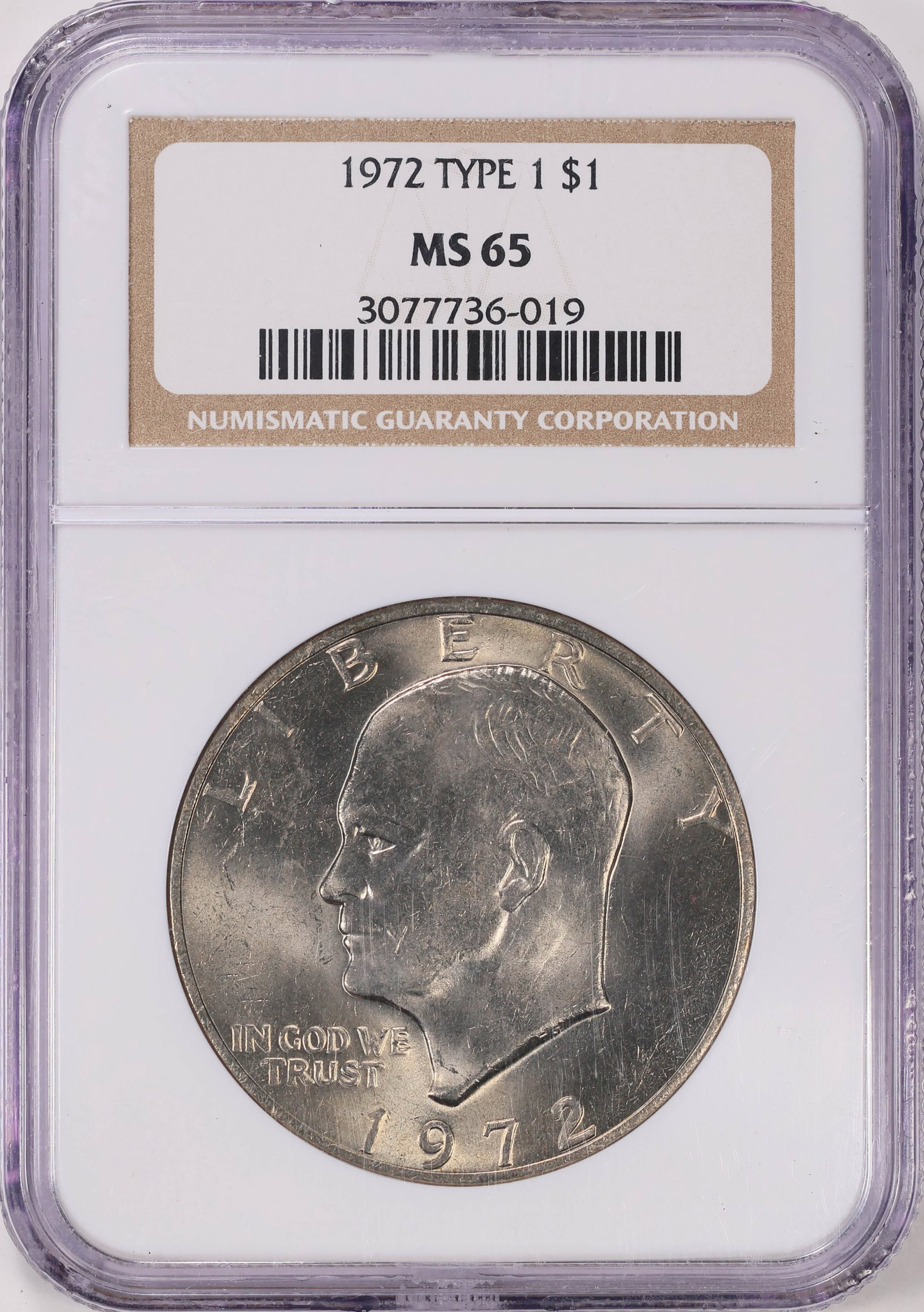 1972 Eisenhower Dollar Type 1 NGC MS-65 (Toned) (Item 1796089 ...