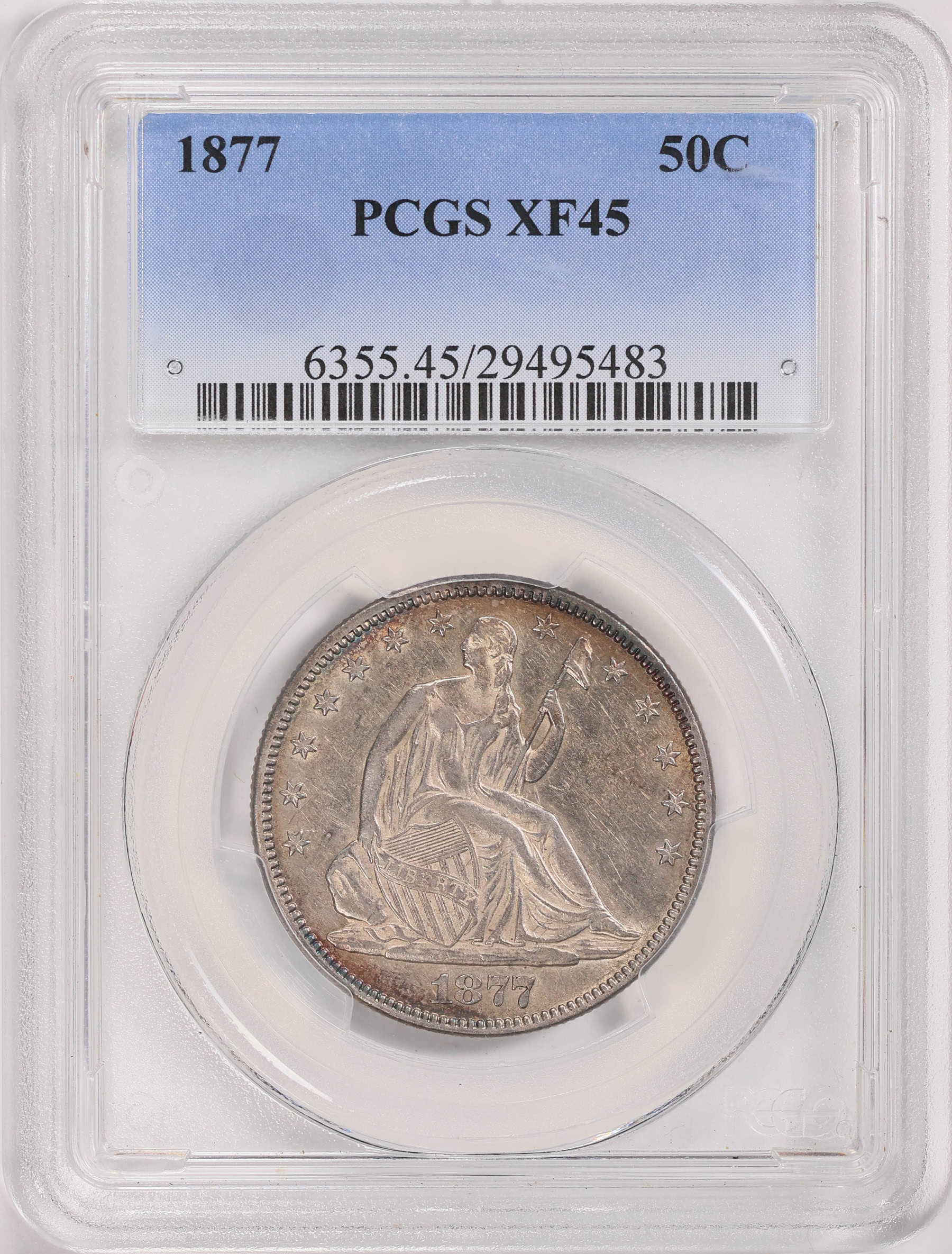 1877 Seated Liberty Half Dollar PCGS XF-45 (Item 1796110) | GreatCollections Coin Auctions