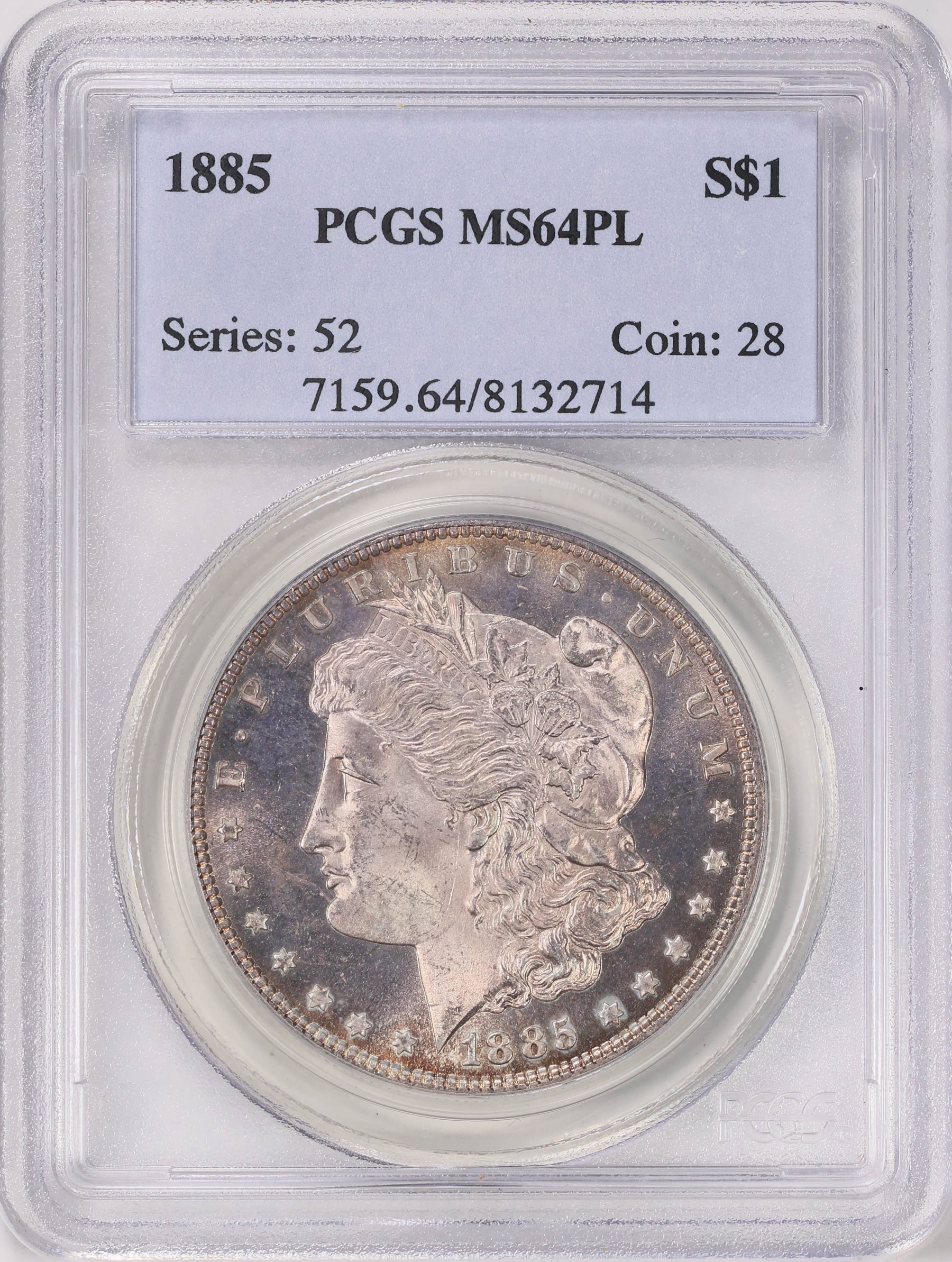 1885 Morgan Silver Dollar PCGS MS-64 PL (Item 1796133) | GreatCollections Coin Auctions