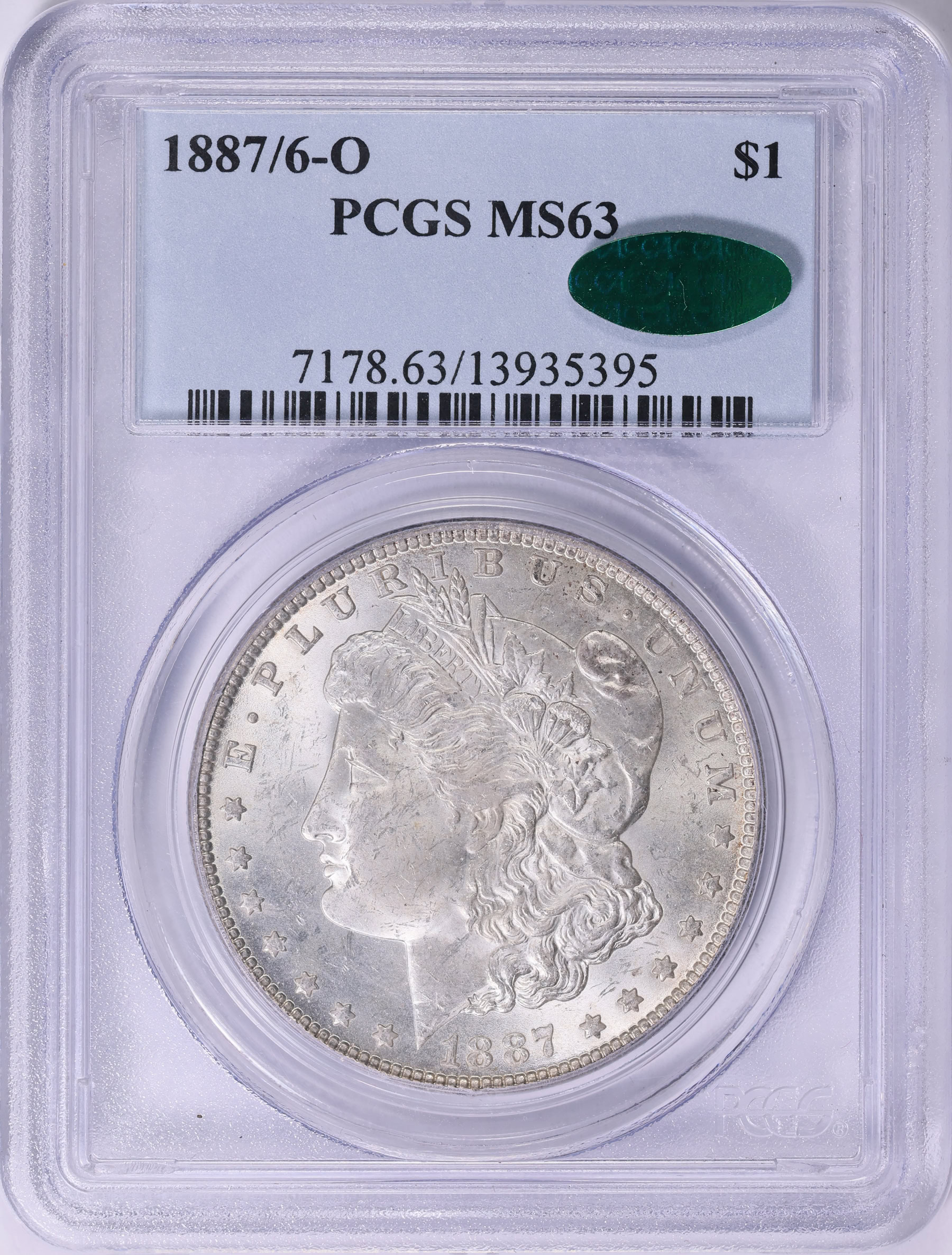 1887/6-O Morgan Silver Dollar PCGS MS-63 (CAC Green) (Item 1796214) | GreatCollections Coin Auctions