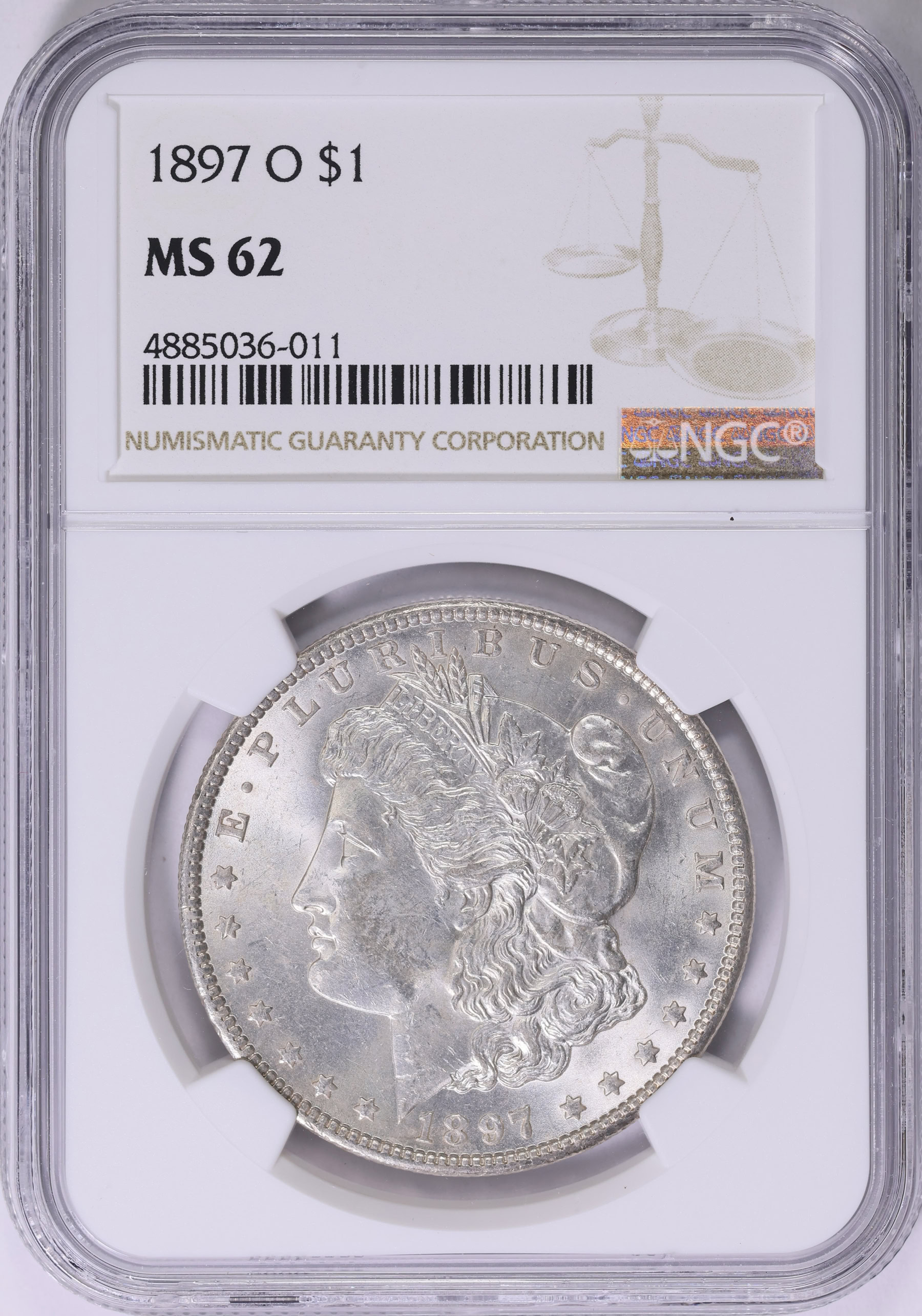 1897-O Morgan Silver Dollar NGC MS-62 (Item 1796299) | GreatCollections Coin Auctions