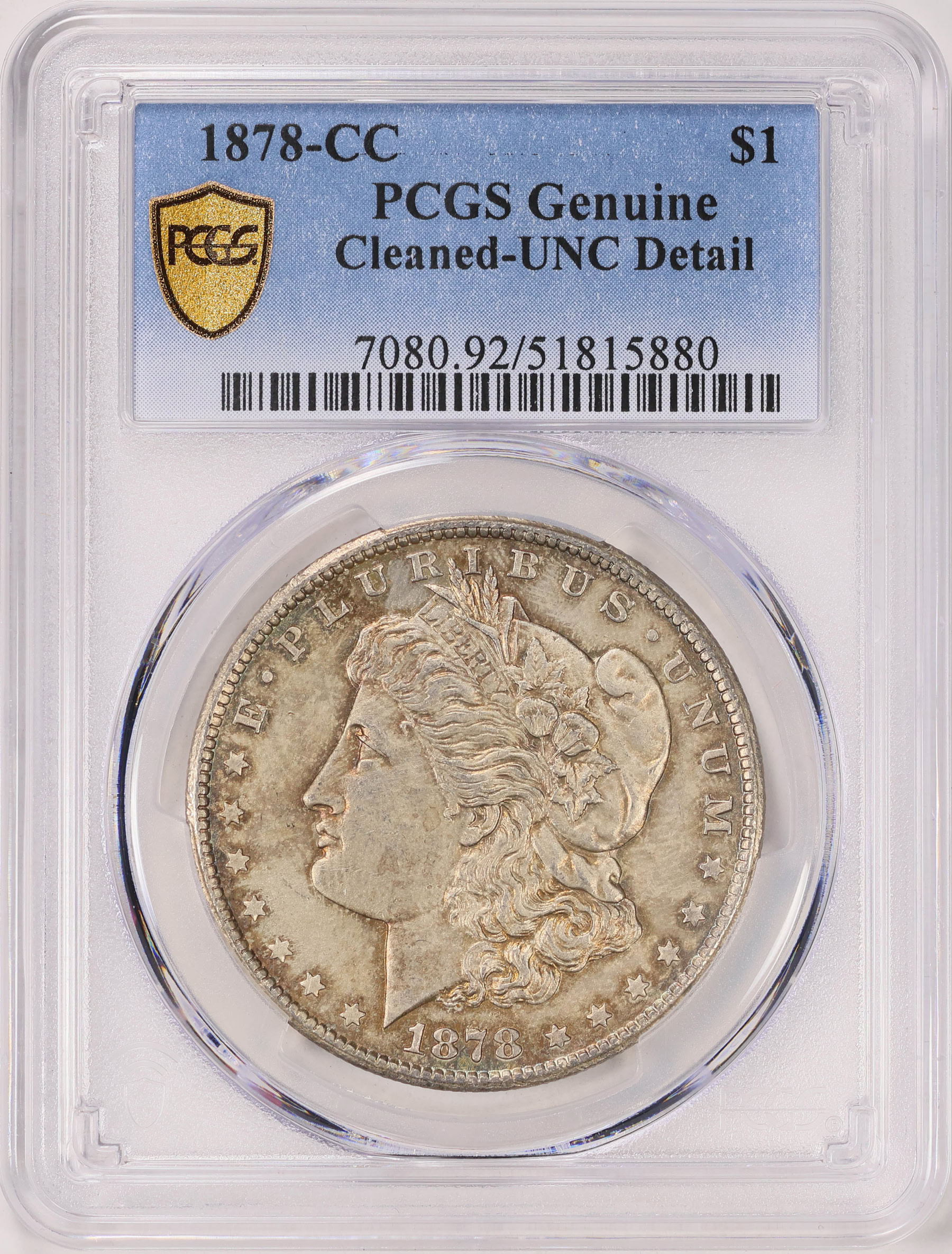 1878-CC Morgan Silver Dollar PCGS Genuine Unc Details (Item 1796369) | GreatCollections Coin ...