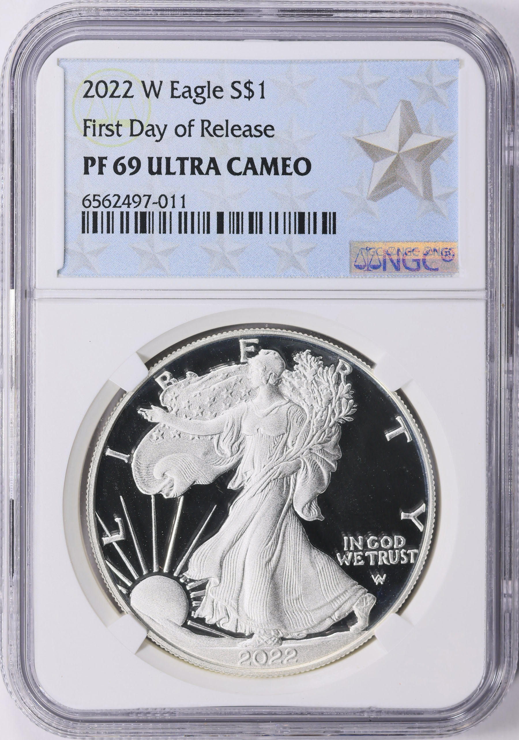 2022-W $1 Silver Eagle First Day of Release NGC Proof-69 UC (West Point Star Label) (Item ...