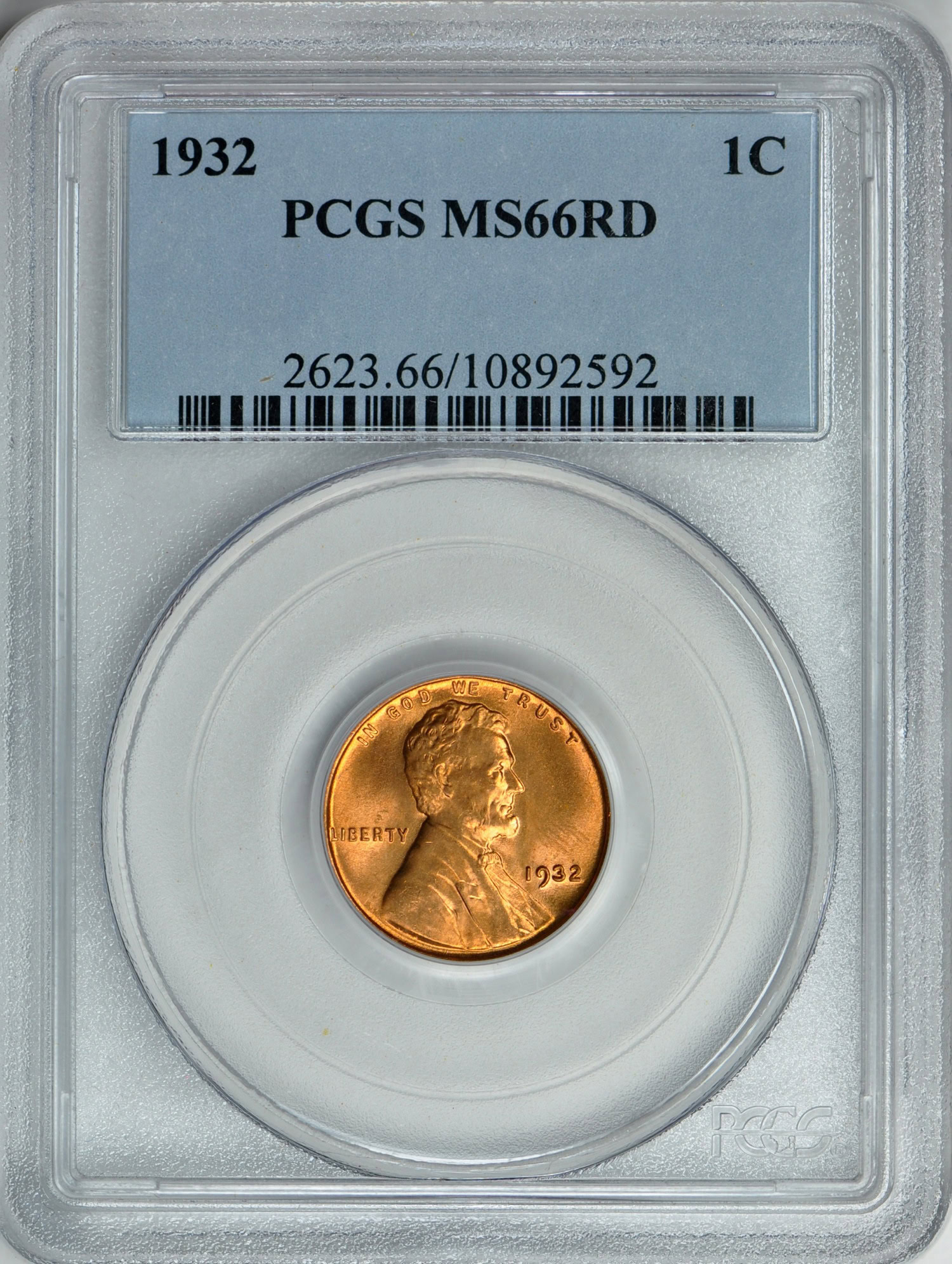 1932 Lincoln Cent PCGS MS-66 RD (Item 1796626) | GreatCollections Coin Auctions