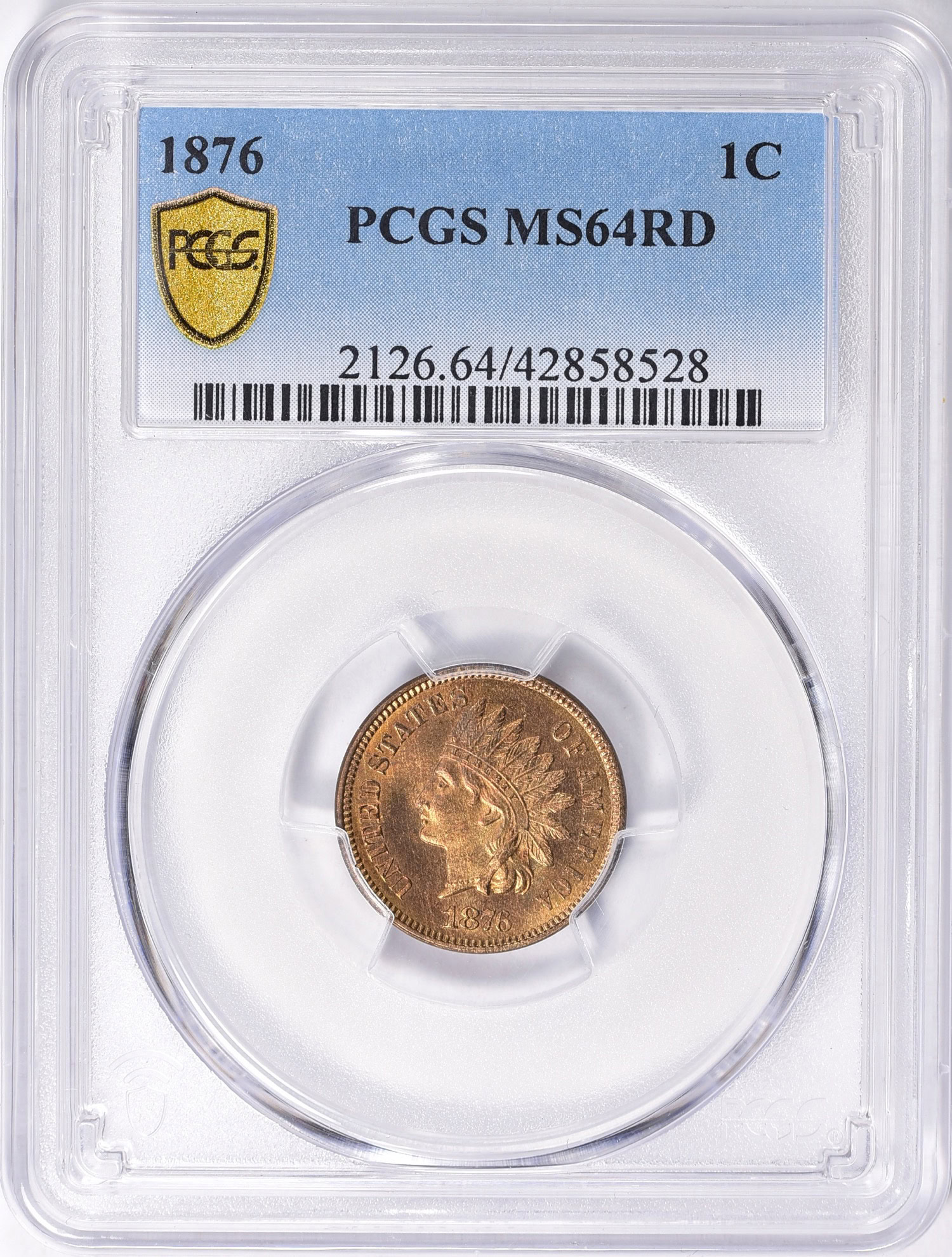 1876 Indian Cent PCGS MS-64 RD (Item 1796648) | GreatCollections Coin Auctions