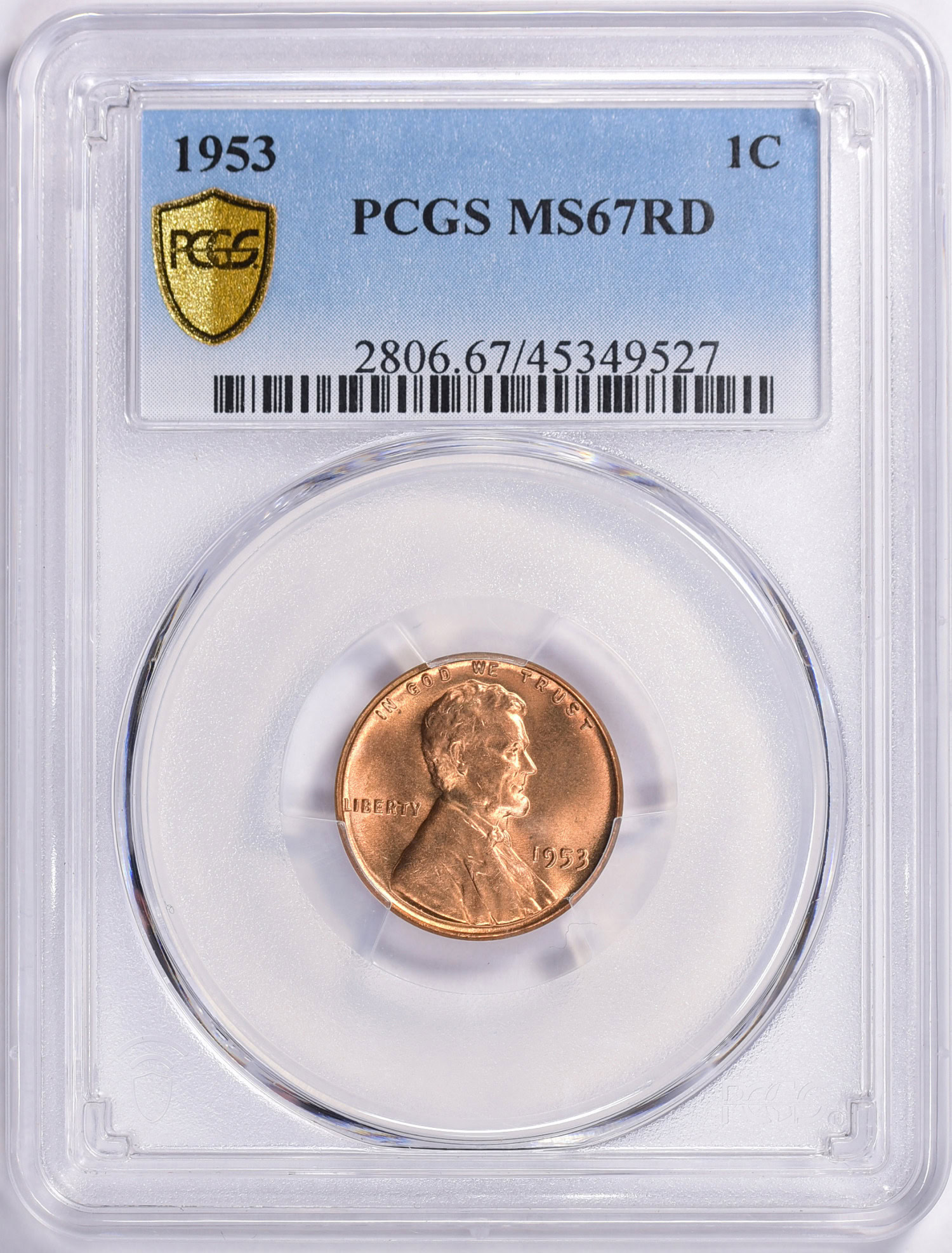 1953 Lincoln Cent PCGS MS-67 RD (Item 1796714) | GreatCollections Coin Auctions