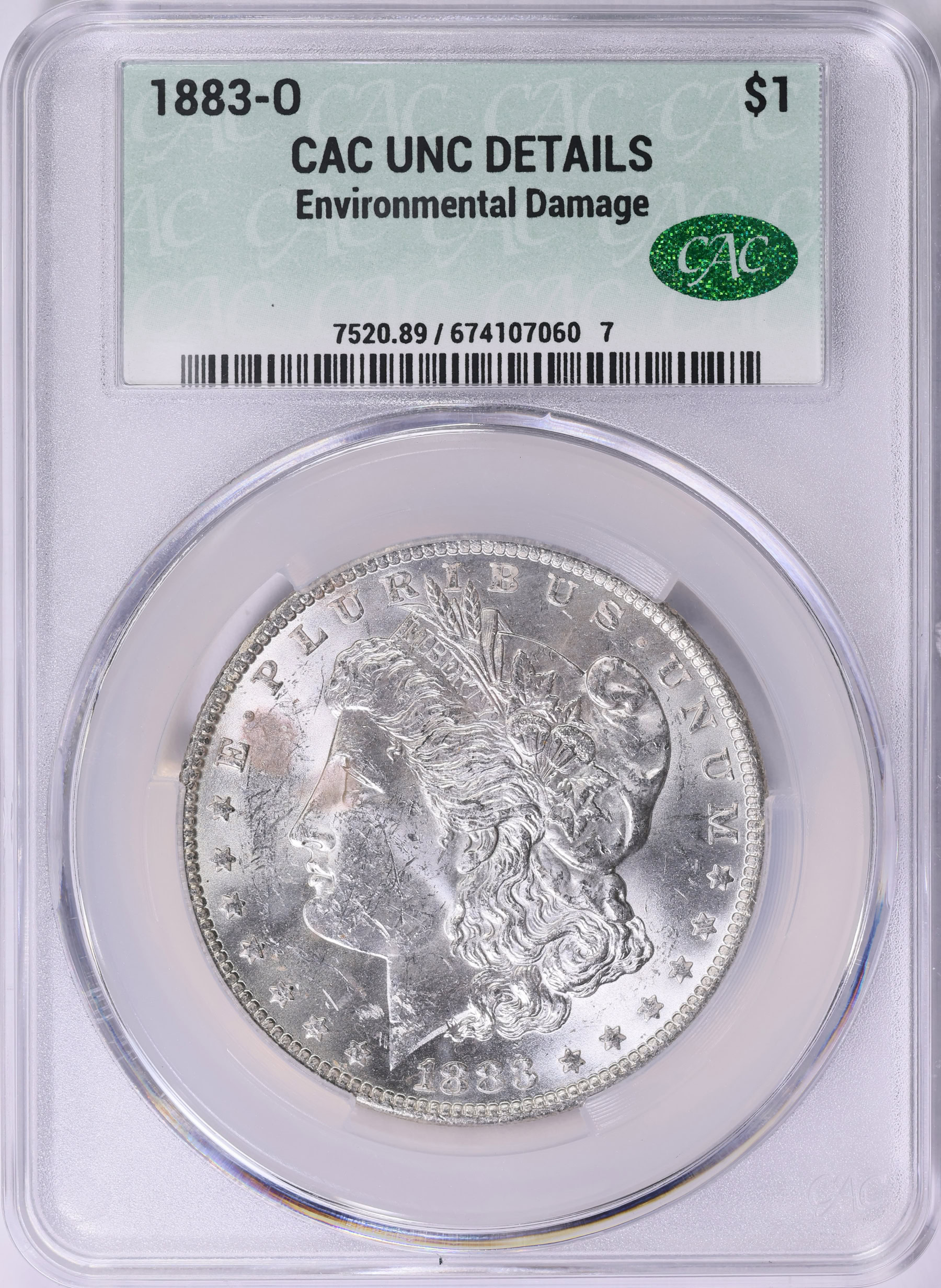 1883-O Morgan Silver Dollar CACG Unc Details (Item 1796782) | GreatCollections Coin Auctions