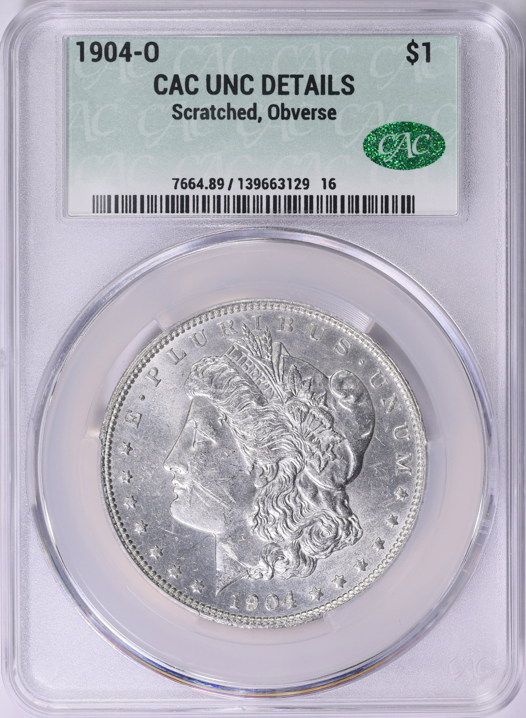 1904-O Morgan Silver Dollar CACG Unc Details (Item 1796791) | GreatCollections Coin Auctions