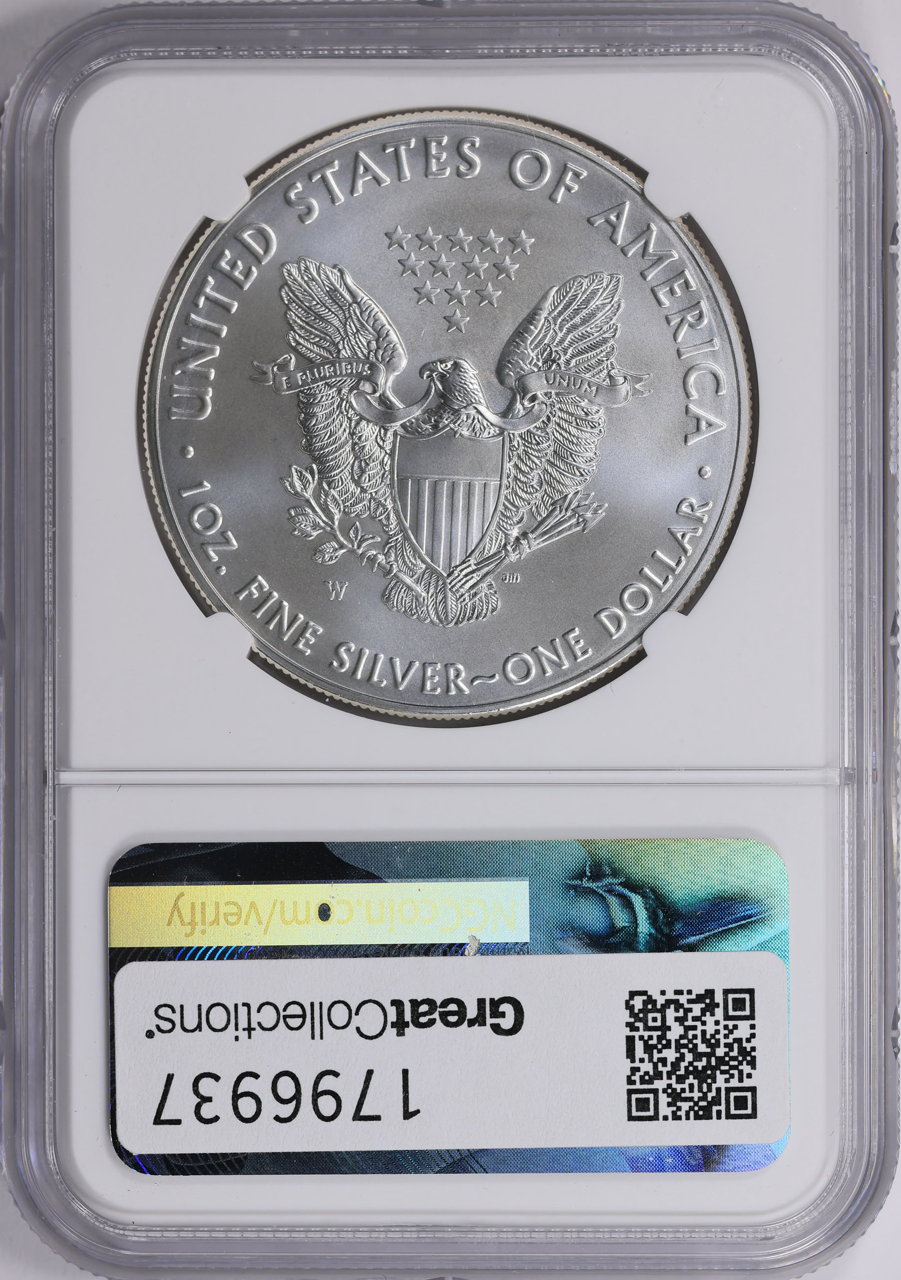 2017-W $1 Silver Eagle Burnished First Releases NGC MS-70 (Item 1796937) | GreatCollections Coin ...