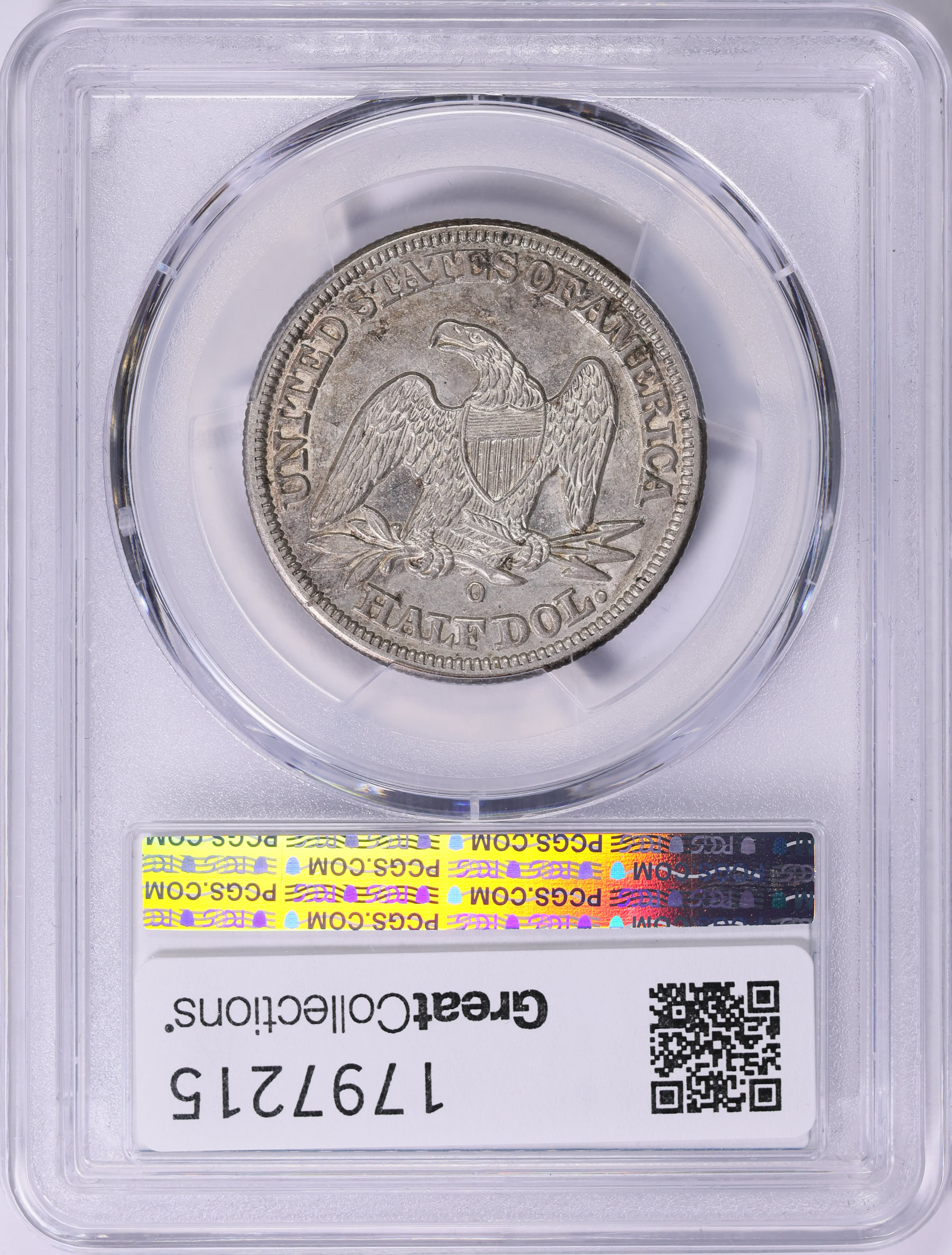 1855-O Seated Liberty Half Dollar Arrows PCGS AU-58 (Toned) (Item 1797215) | GreatCollections ...