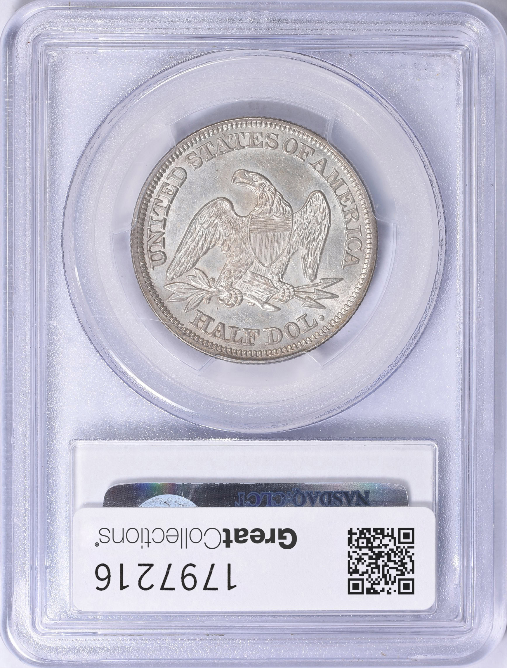 1858 Seated Liberty Half Dollar PCGS AU-58 (Item 1797216) | GreatCollections Coin Auctions