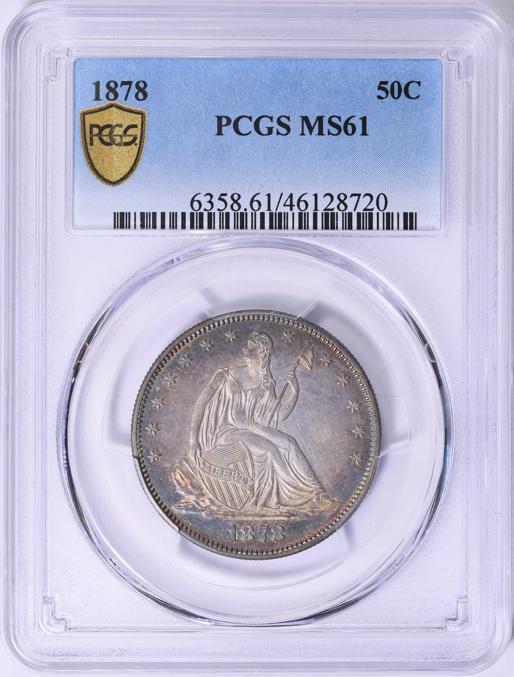 1878 Seated Liberty Half Dollar PCGS MS-61 (Toned) (Item 1797222) | GreatCollections Coin Auctions