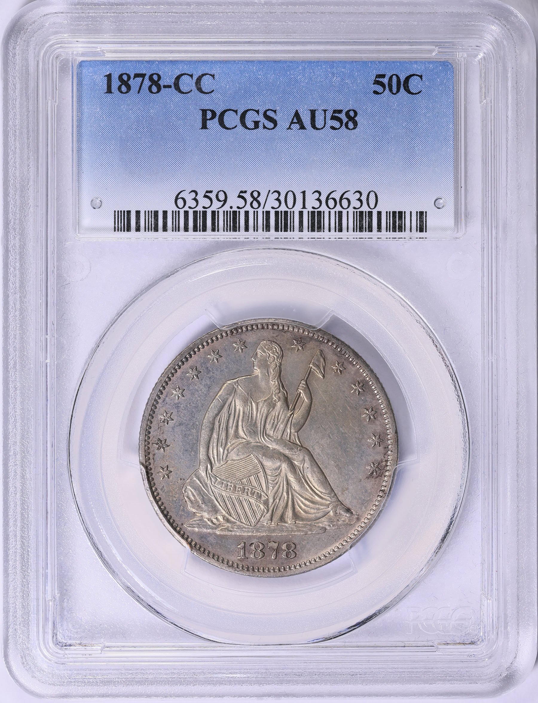 1878-CC Seated Liberty Half Dollar PCGS AU-58 (Item 1797223) | GreatCollections Coin Auctions