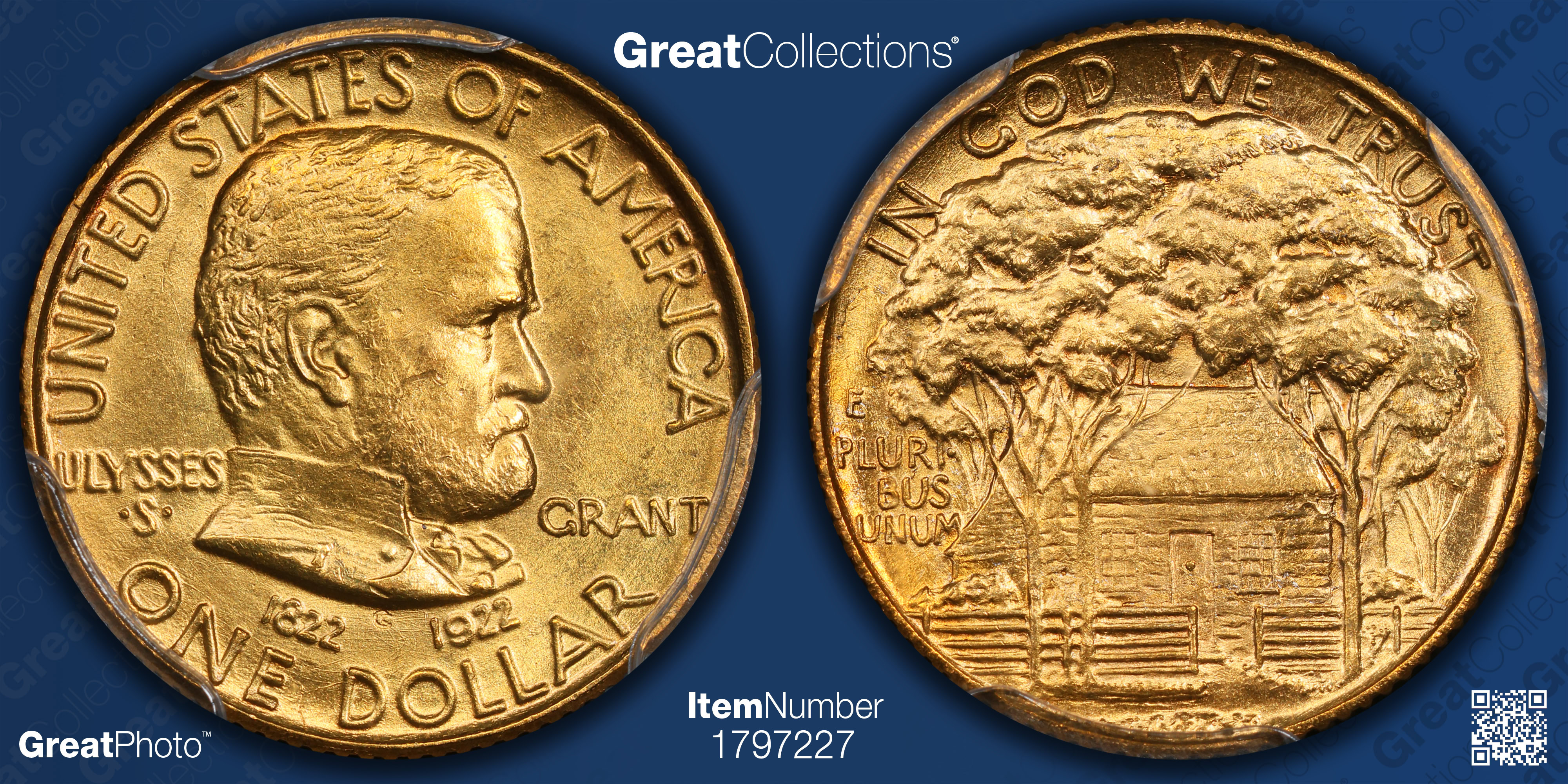 1922 Grant Gold Dollar No Star PCGS MS-64 (Item 1797227 ...