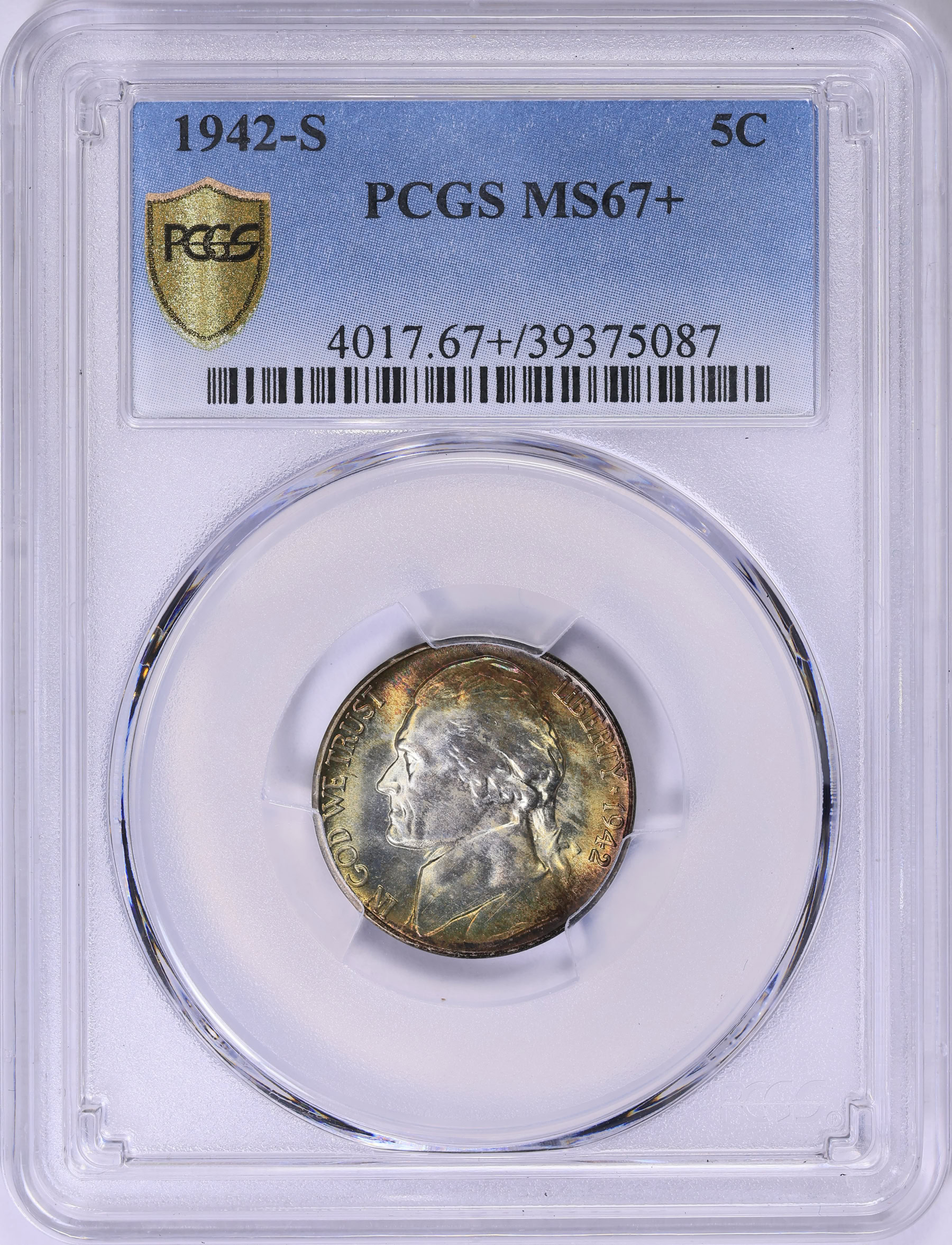 1942-S Jefferson Nickel Type 2 PCGS MS-67+ (Toned) (Item 1797293 ...
