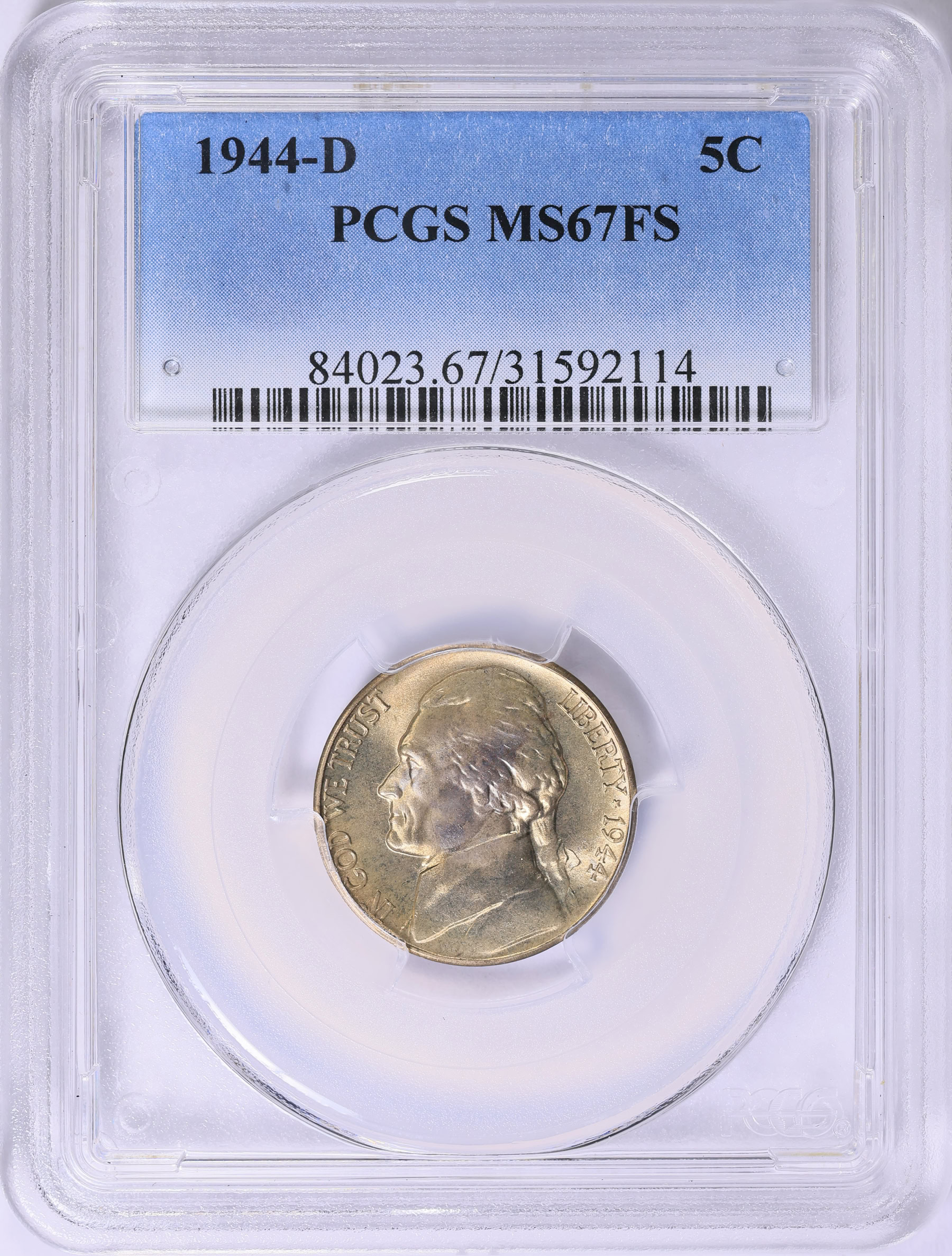 1944-D Jefferson Nickel PCGS MS-67 FS (Item 1797297) | GreatCollections Coin Auctions