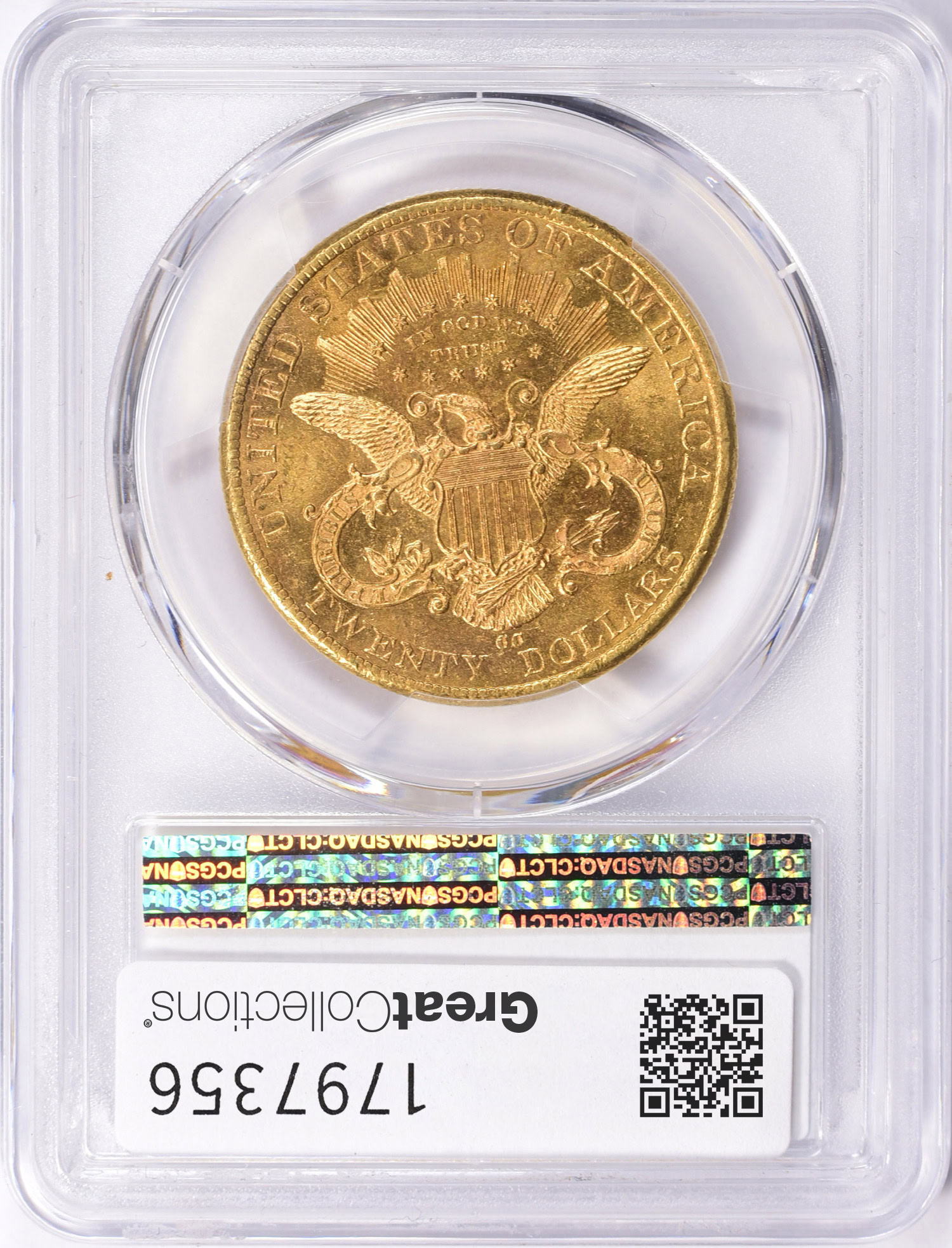 1892-CC Liberty Gold Double Eagle PCGS MS-62+ (CAC Green) (Item 1797356) | GreatCollections Coin ...
