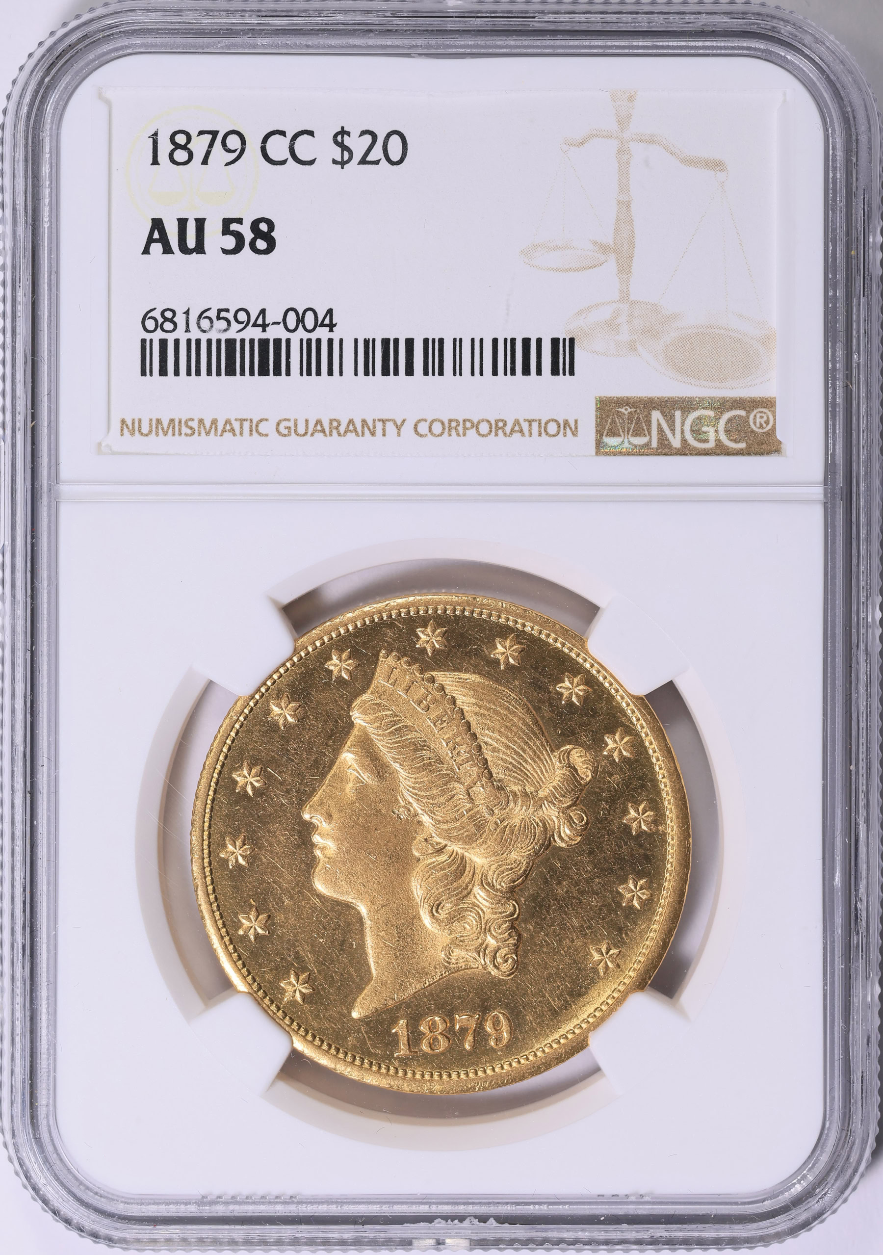 1879-CC Liberty Gold Double Eagle NGC AU-58 (Item 1797363) | GreatCollections Coin Auctions