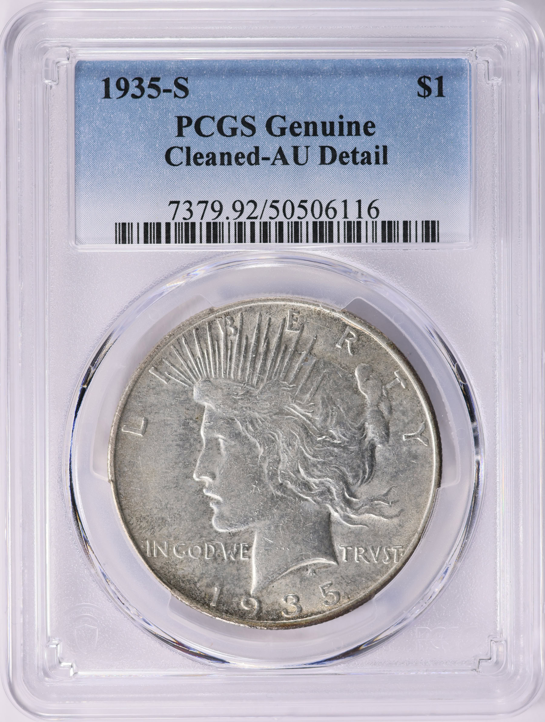 1935-S Peace Silver Dollar PCGS Genuine AU Details (Item 1797369 ...