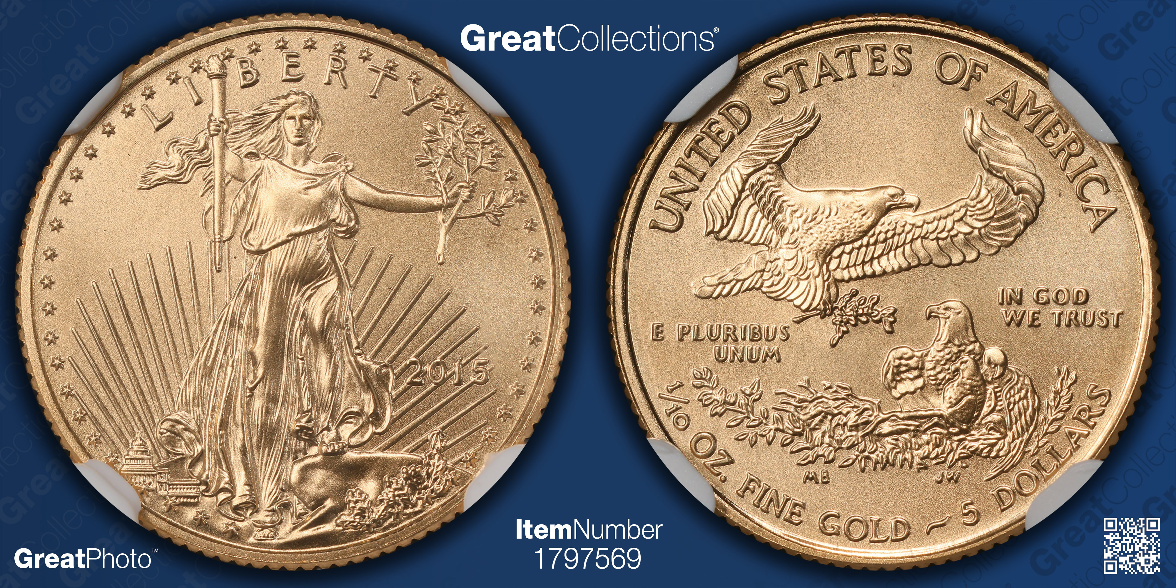 2015 $5 Tenth-Ounce Gold American Eagle Wide Reeds First Releases NGC ...