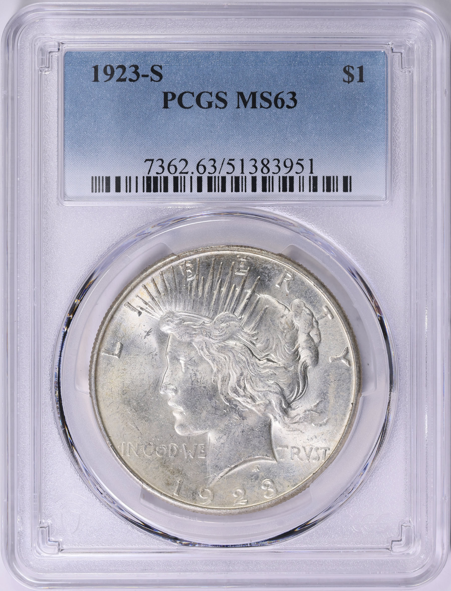 1923-S Peace Silver Dollar PCGS MS-63 (Item 1797682) | GreatCollections Coin Auctions