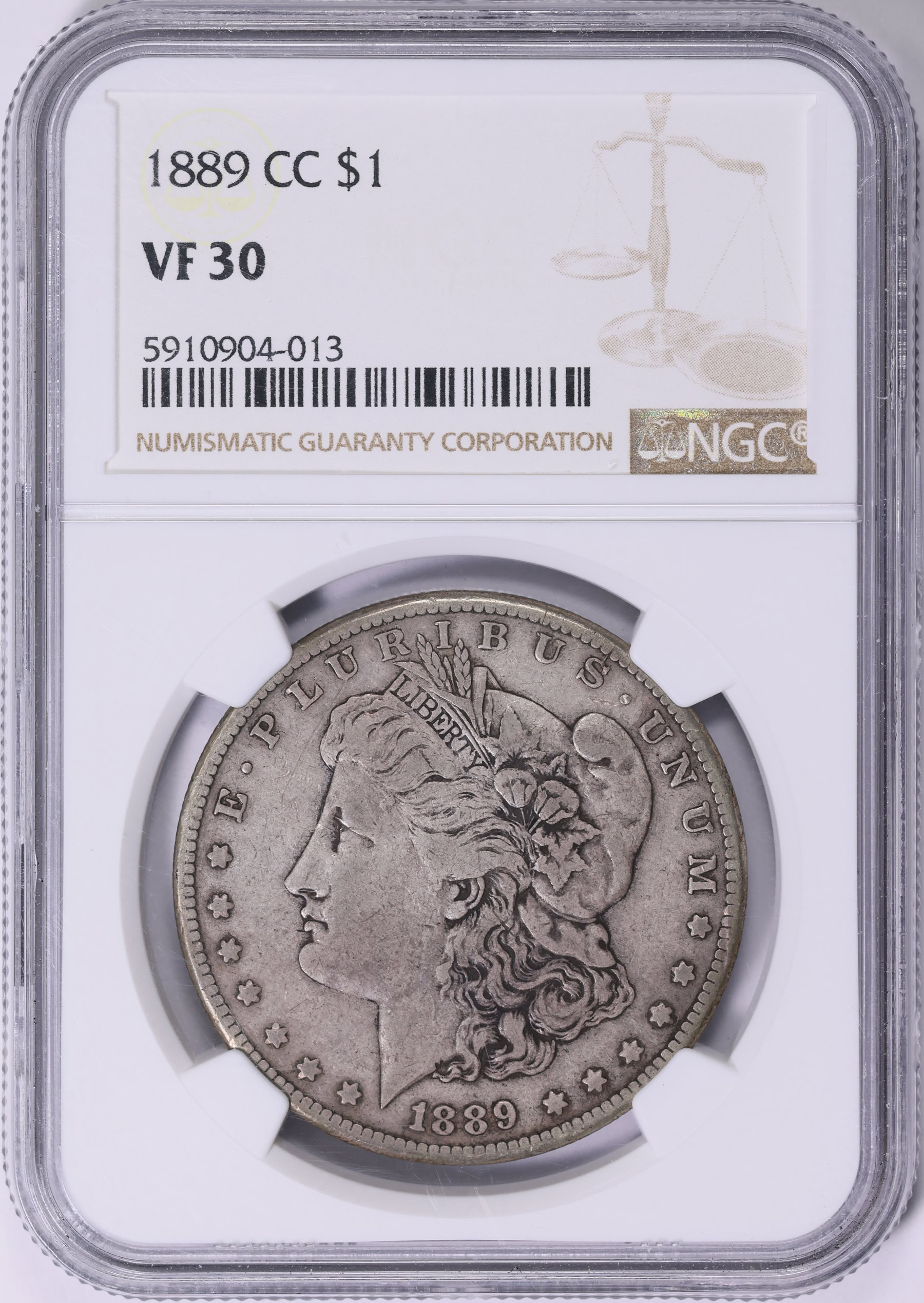 1889-CC Morgan Silver Dollar NGC VF-30 (Item 1797691) | GreatCollections Coin Auctions