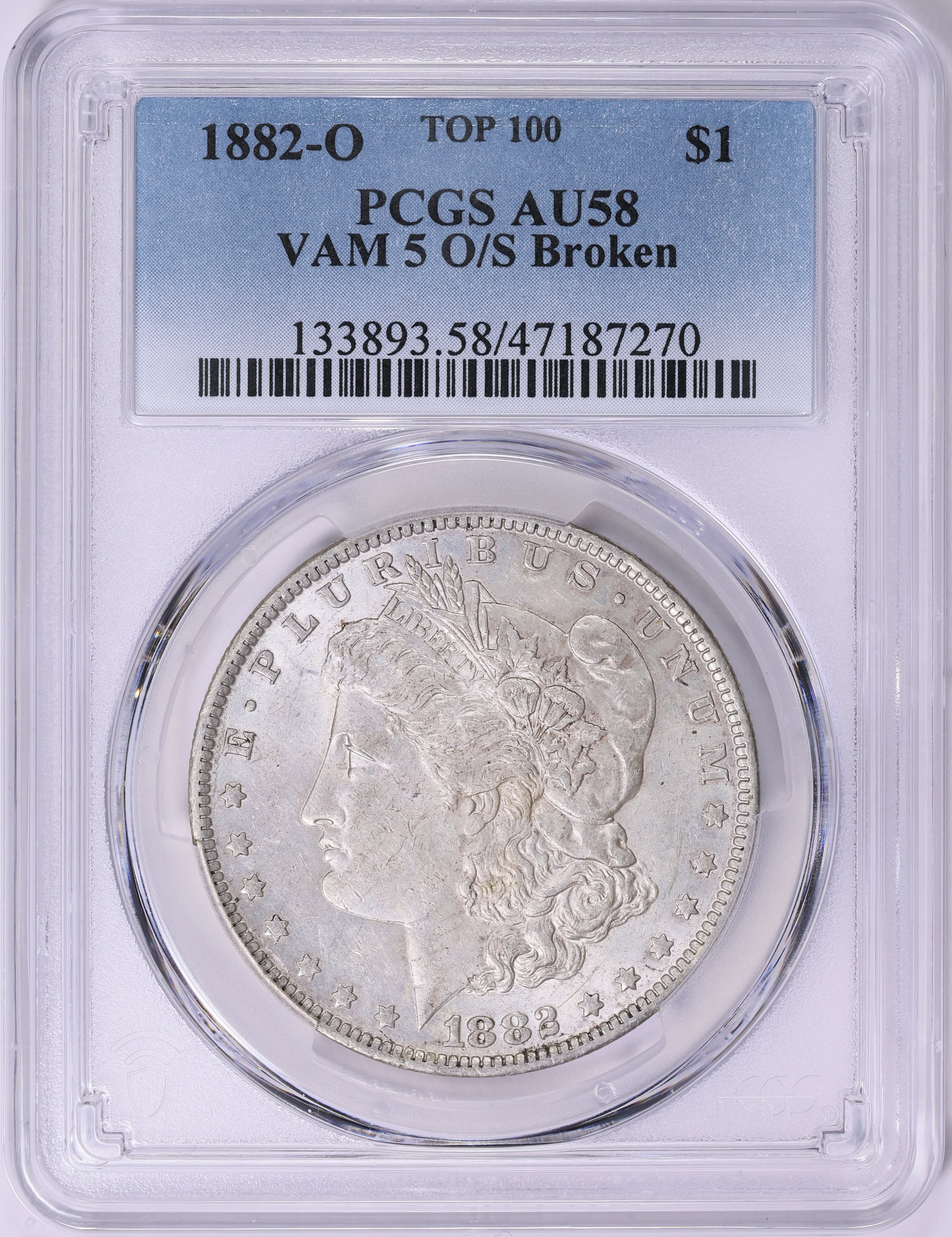 1882-O Morgan Silver Dollar O/S Broken VAM-5 Top 100 PCGS AU-58 (Item 1797698 ...