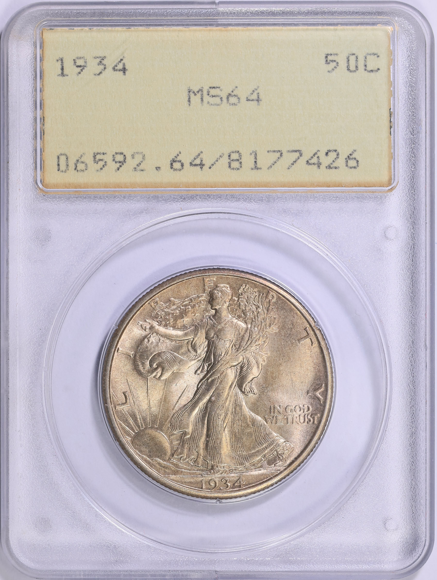 1934 Walking Liberty Half Dollar PCGS MS-64 OGH (1st Gen) (Item 1797731) | GreatCollections Coin ...
