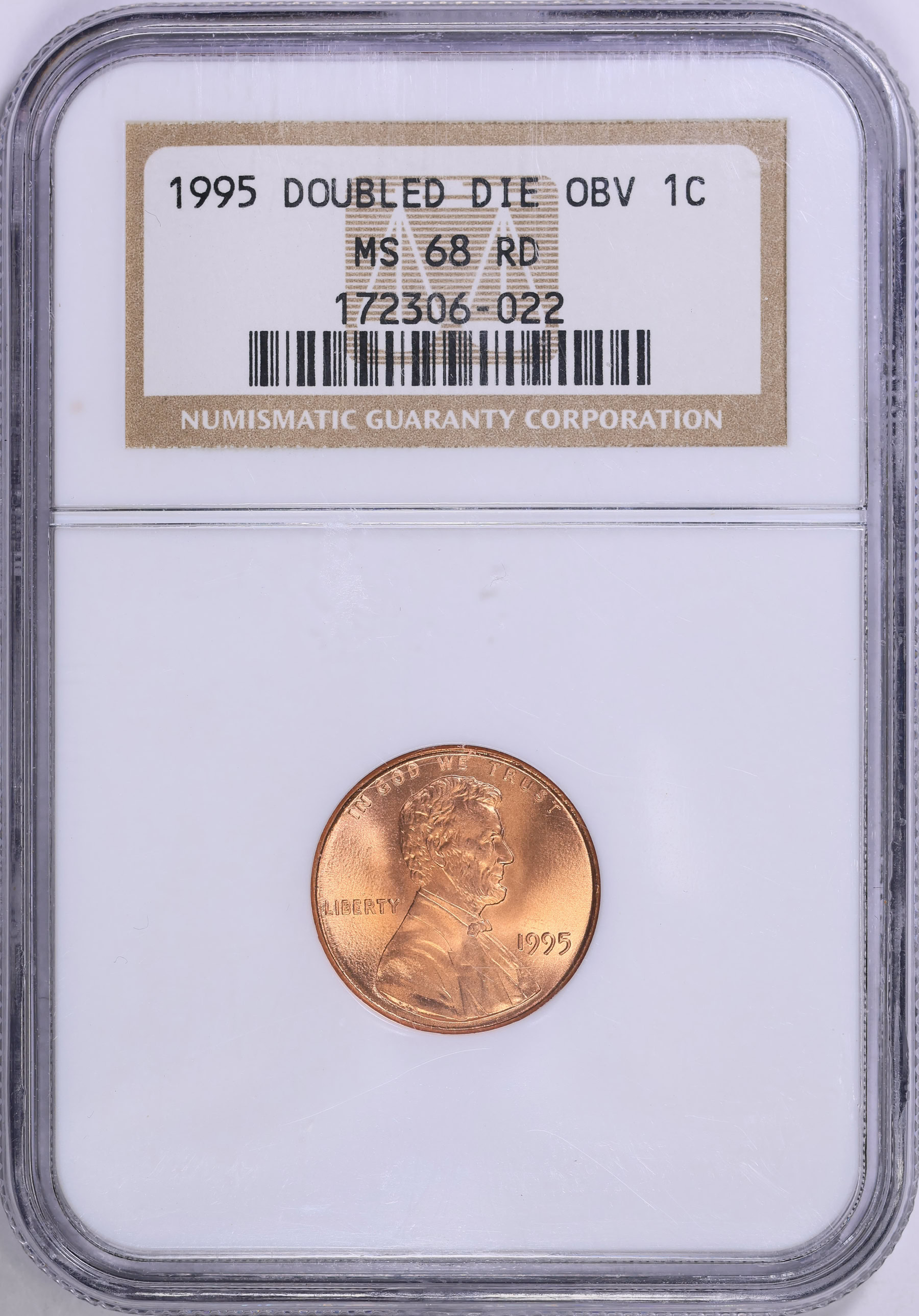 1995 Lincoln Cent Doubled Die Obverse NGC MS-68 RD (Item 1797782 ...