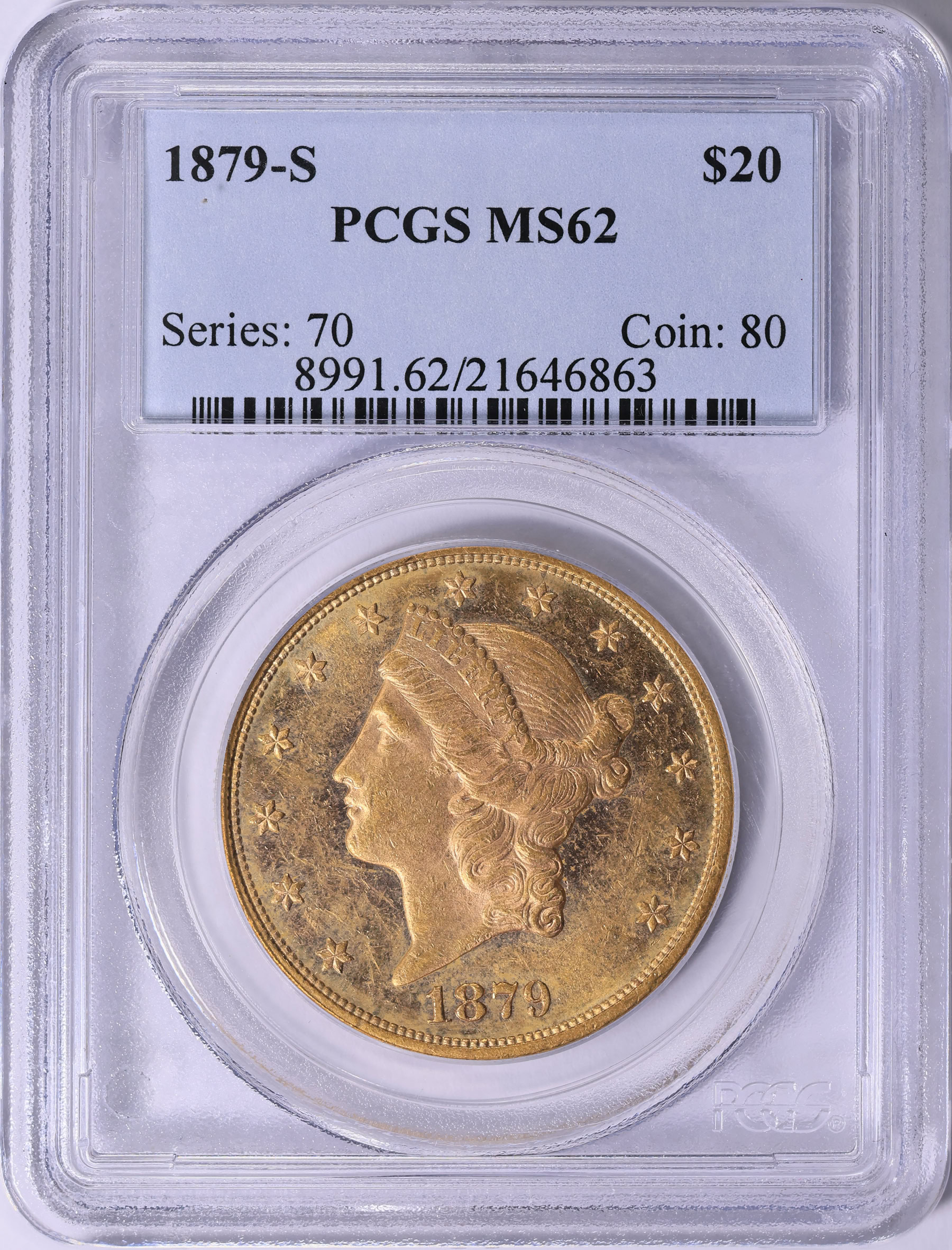 1879-S Liberty Gold Double Eagle PCGS MS-62 (Item 1797848) | GreatCollections Coin Auctions