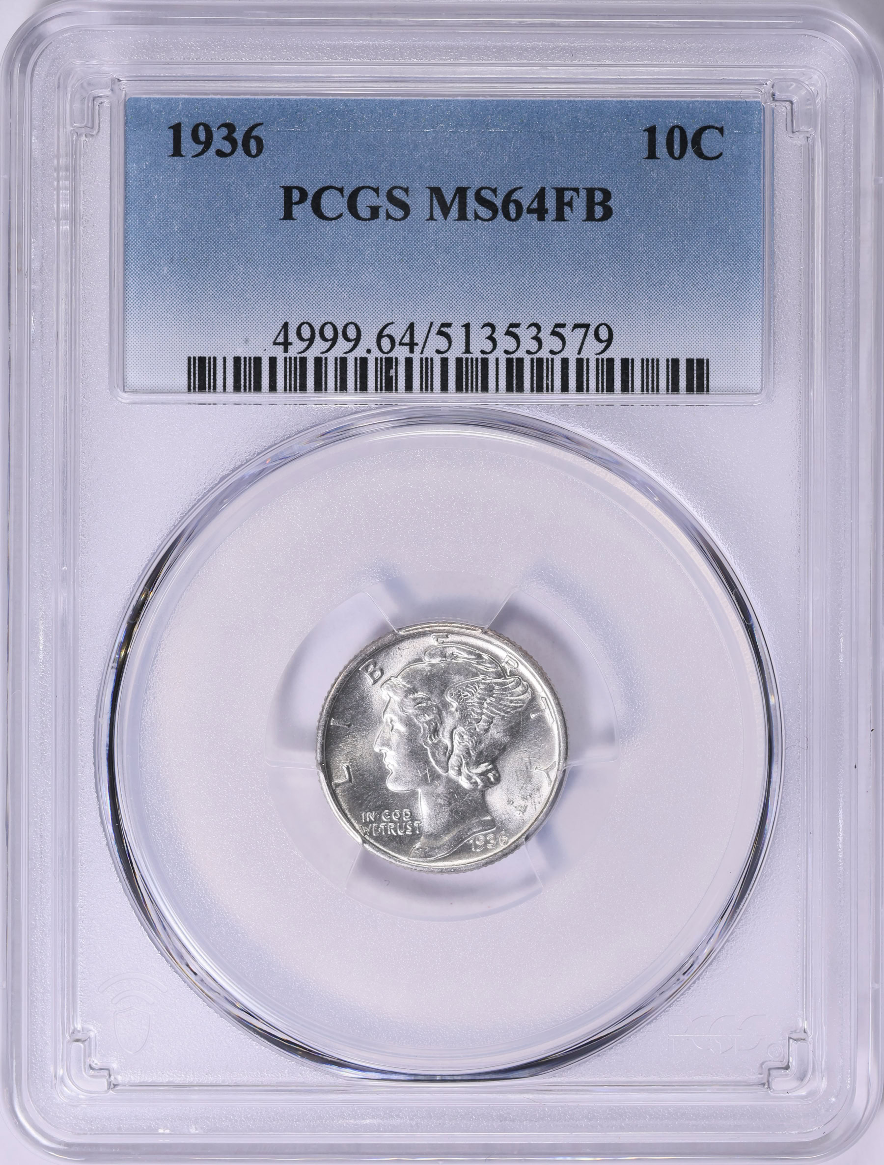 1936 Mercury Dime PCGS MS-64 FB (Item 1797905) | GreatCollections Coin Auctions
