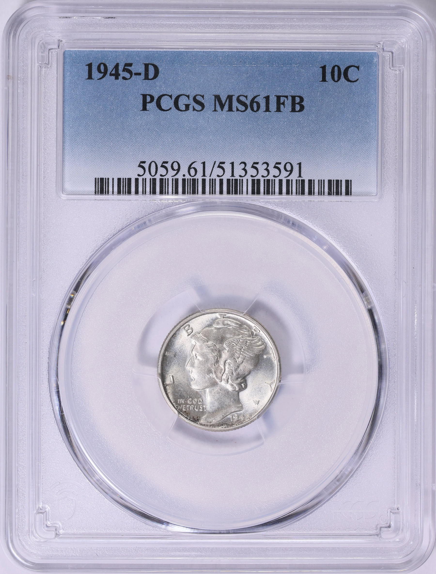 1945-D Mercury Dime PCGS MS-61 FB (Item 1797914) | GreatCollections Coin Auctions