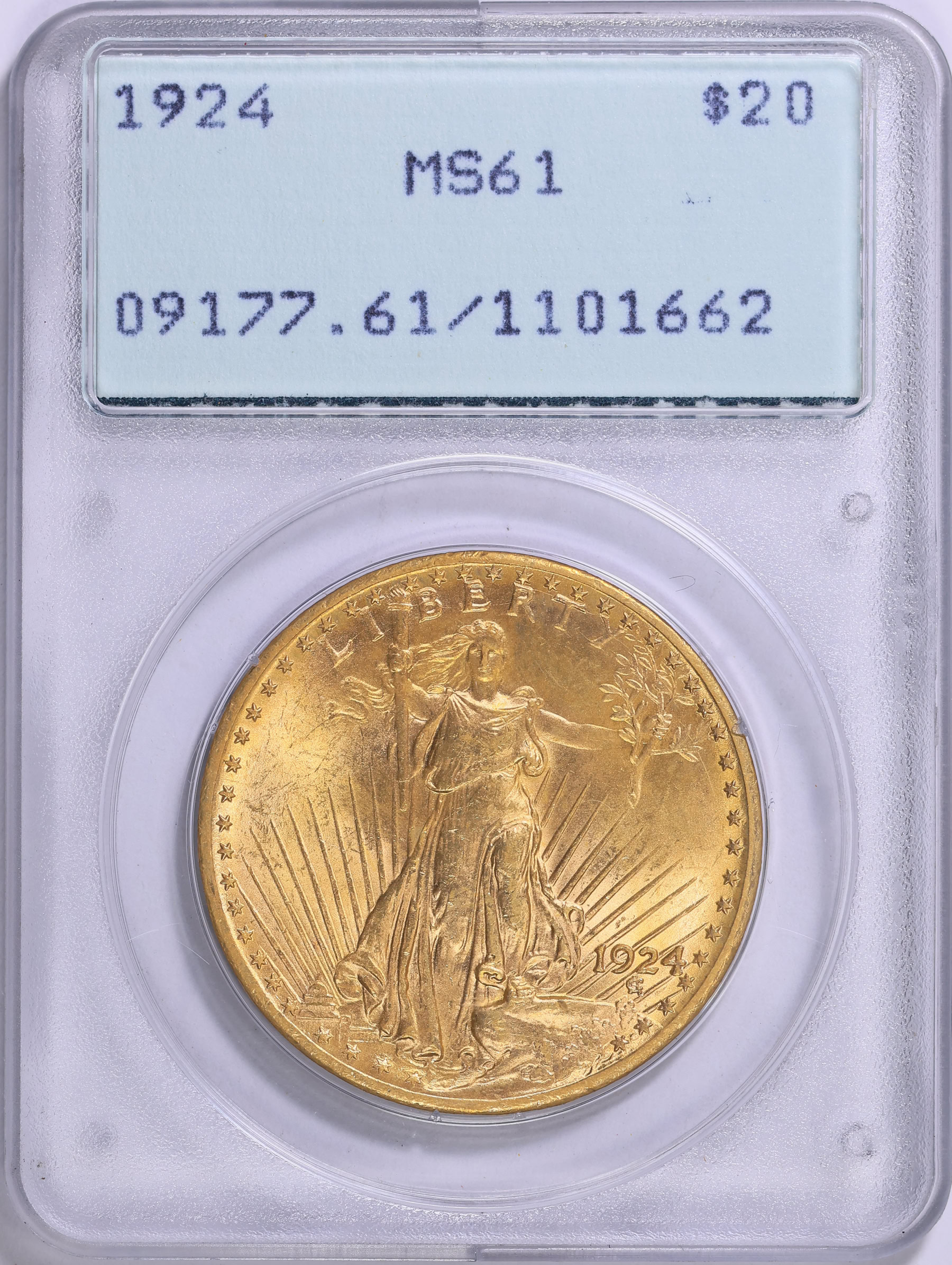 1924 Saint-Gaudens Gold Double Eagle PCGS MS-61 OGH (1st Gen) (Item 1798065) | GreatCollections ...