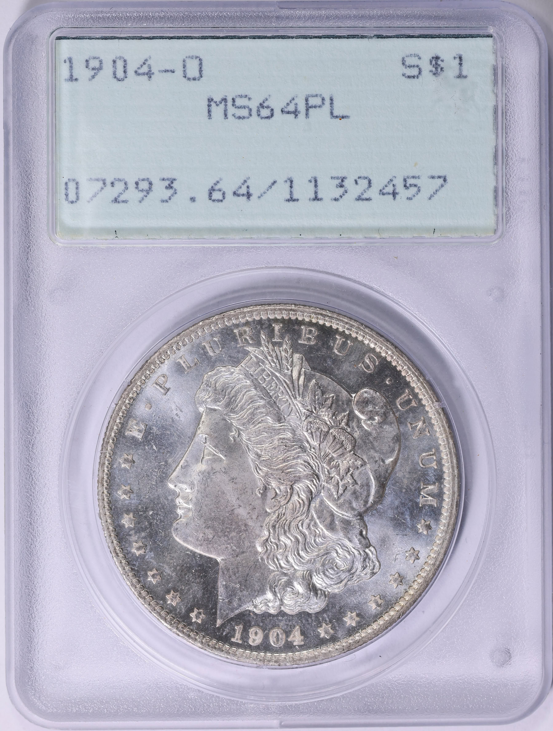 1904-O Morgan Silver Dollar PCGS MS-64 PL OGH (1st Gen) (Item 1798097) | GreatCollections Coin ...